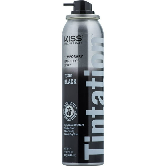 KISS Temporary Hair Color Spray, Black, Gray Root Touch-Up - Walmart.com
