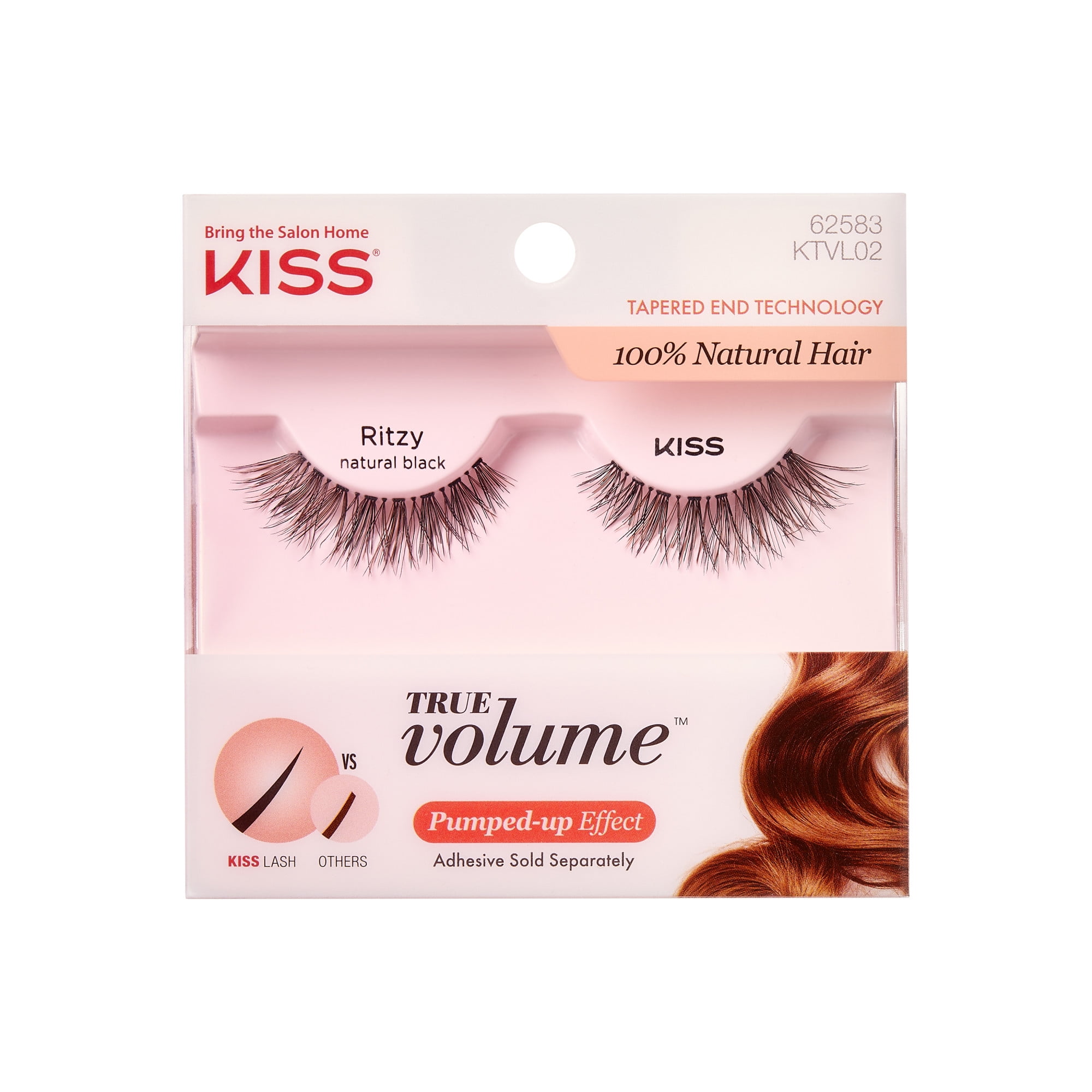 KISS True Volume 100% Human Hair False Eyelashes, Style ‘Ritzy’ - 1 ...