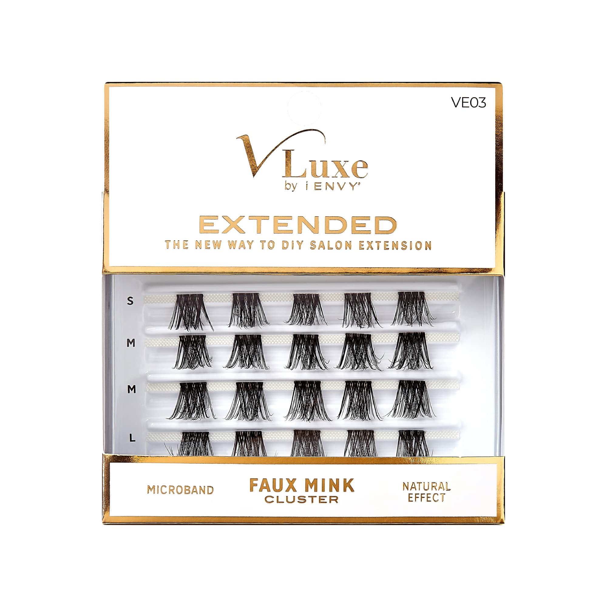 VLuxe Extended False Eyelashes Faux Mink Featherlight Reusable Artificial Eyelashes Multipack ...