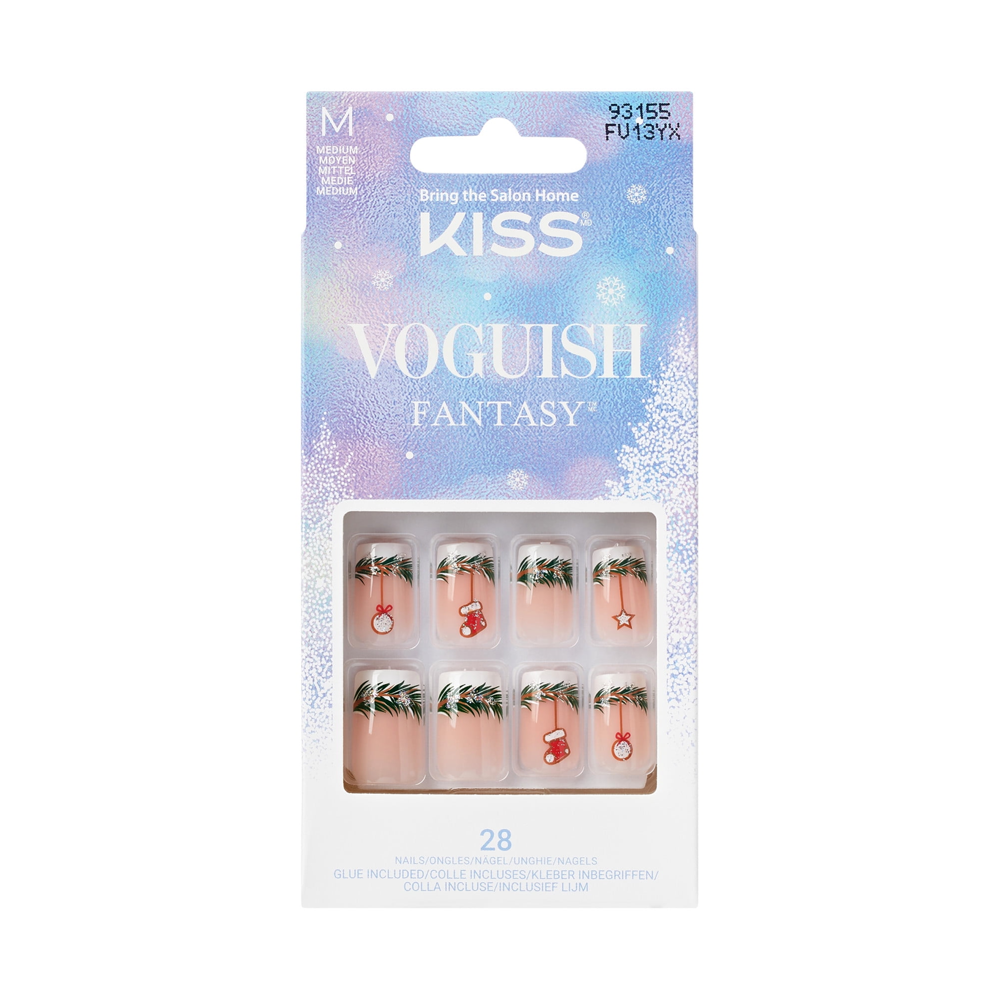 KISS Voguish Fantasy, Holiday Press on Nails, Nutty Elves, Multicolor ...