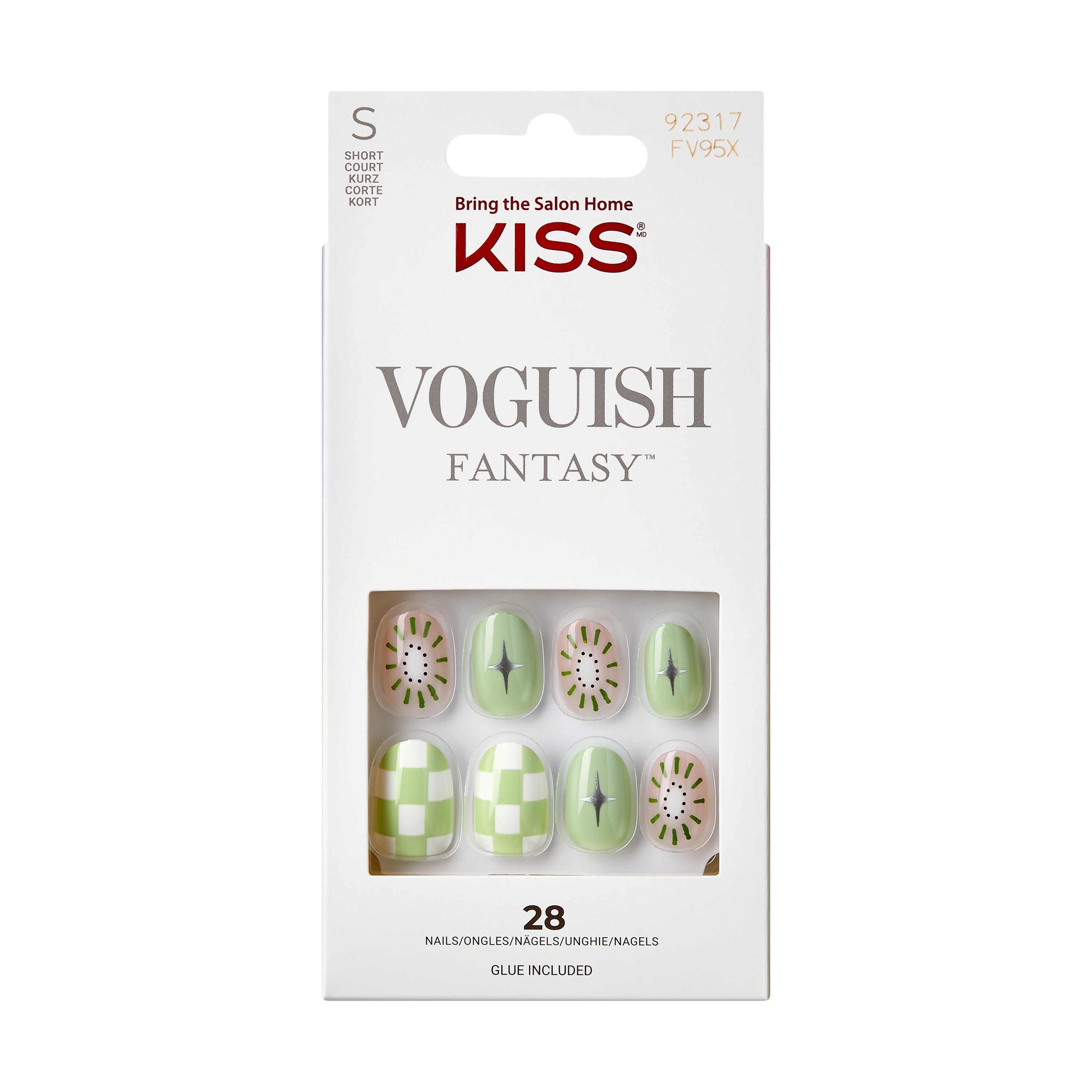 KISS Voguish Fantasy, Press On Nails, I Sea Ya, Green, Short Oval, 28 ...