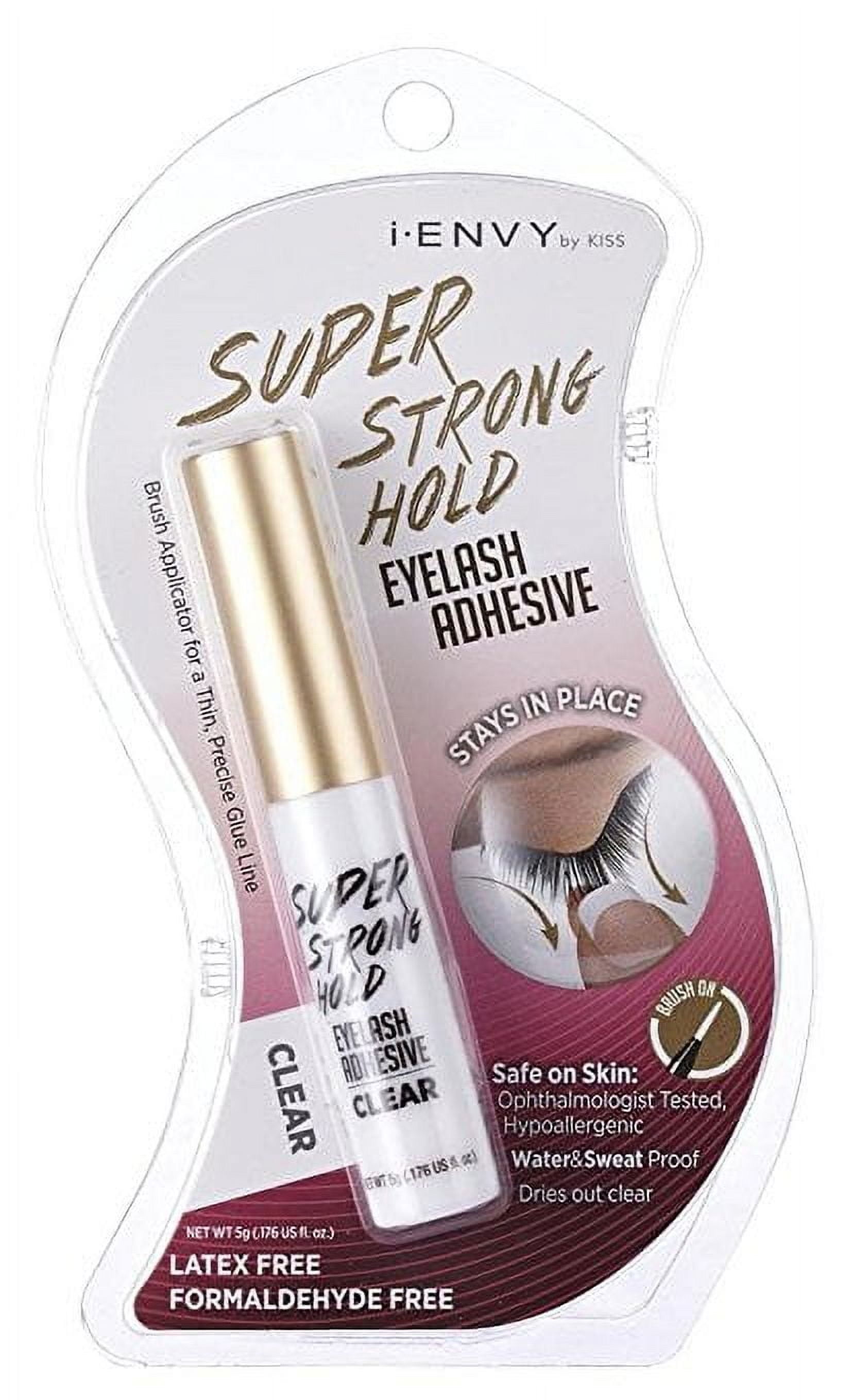 KISS i Envy Eyelash Adhesive, Super Strong Hold, Clear, Latex Free ...