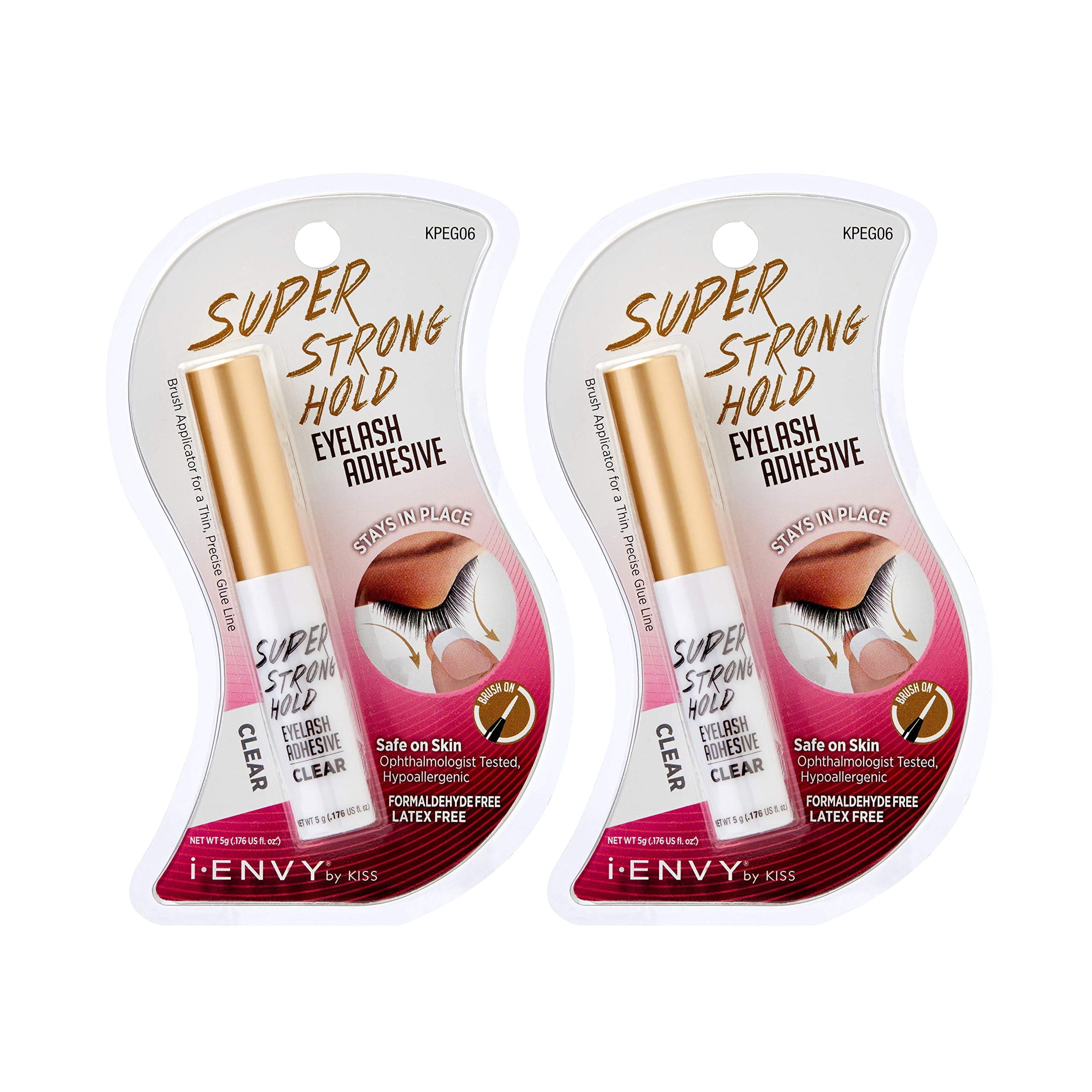 KISS i Envy Eyelash Adhesive, Super Strong Hold, Clear, Latex Free ...