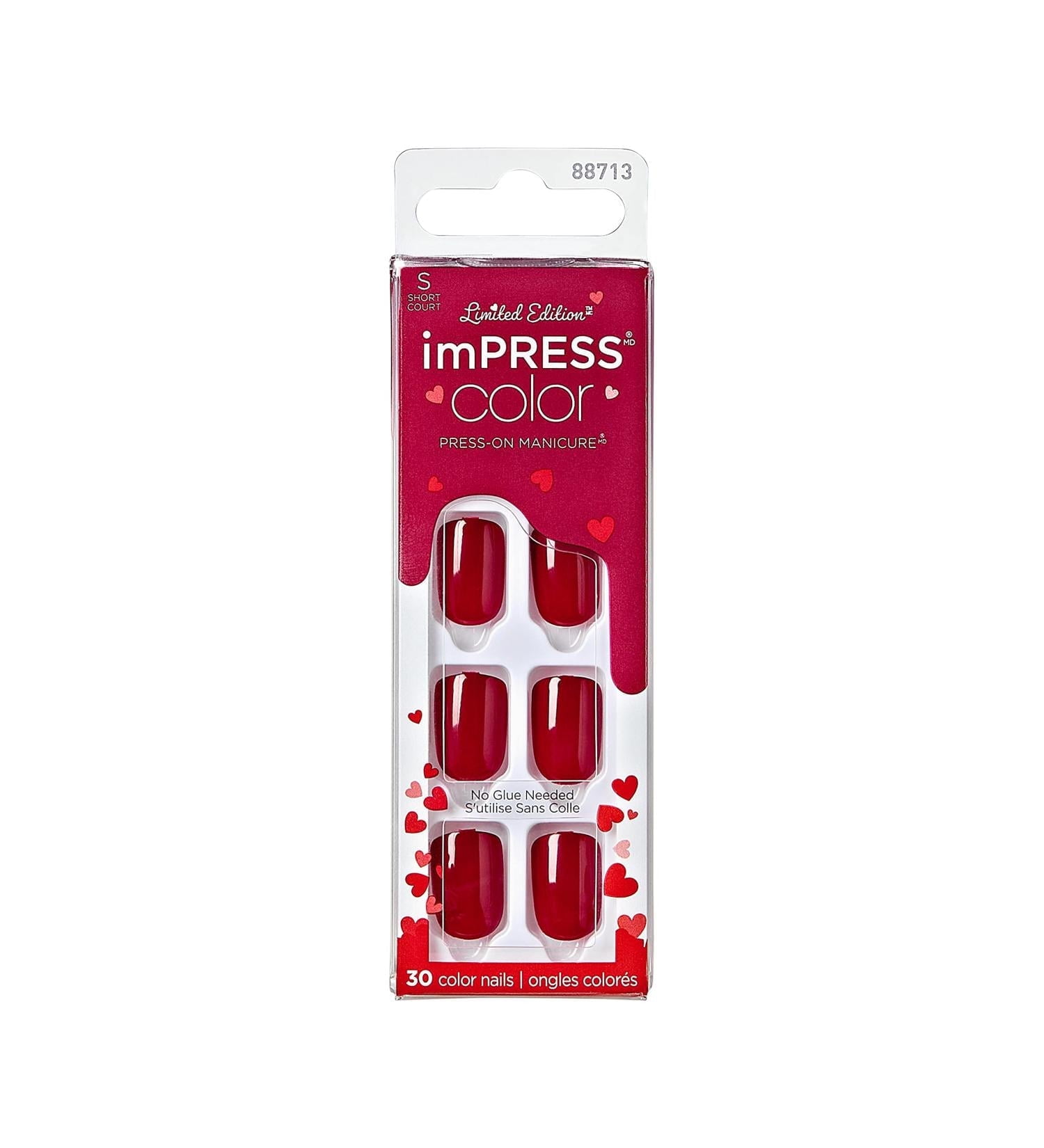 KISS imPRESS Color Press-On Manicure Limited Edition Red "Stuck ...