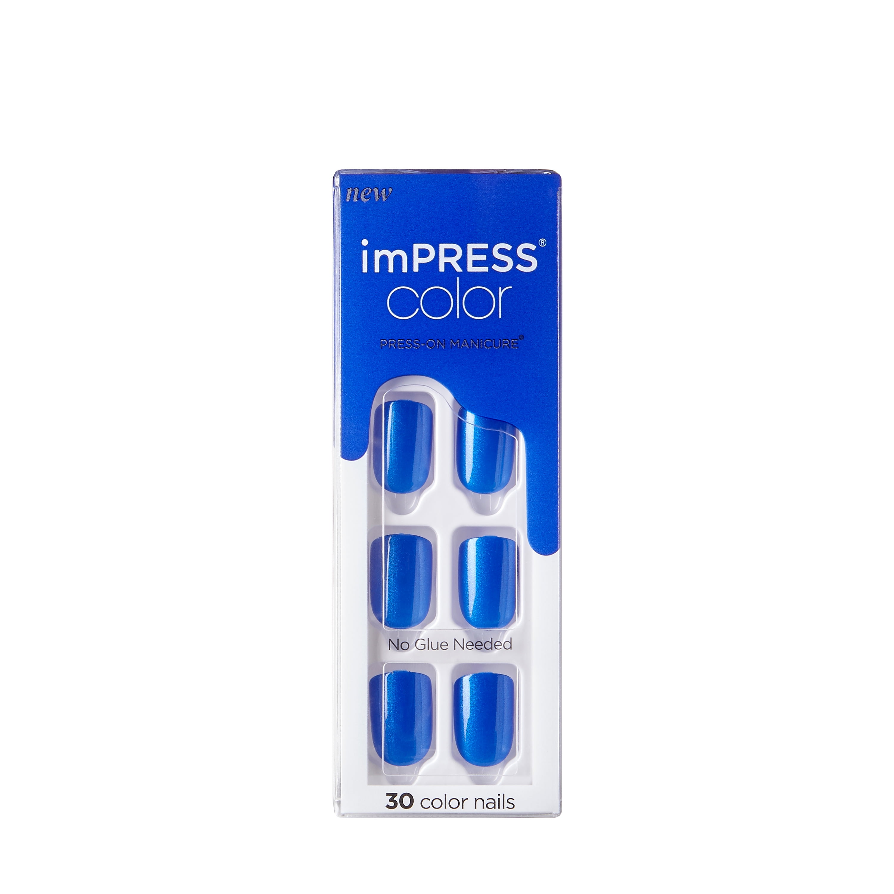 KISS imPRESS 'Deep Ocean', Press-On Gel Nails, 30 Count, Short, Oval ...