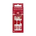 KISS imPRESS Holiday Press On Nails, ‘Frost Kiss’, Red, Short Squoval ...