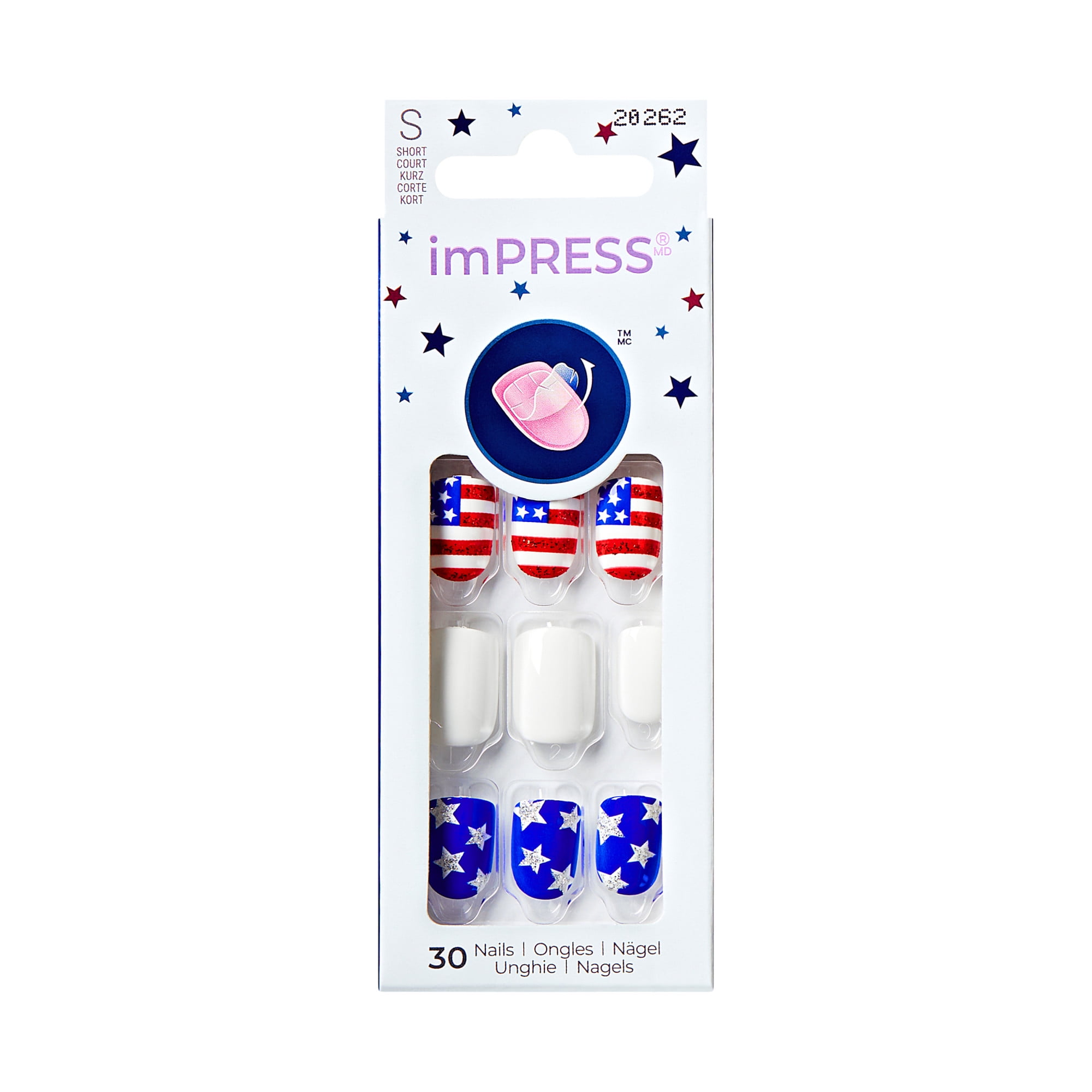 KISS imPRESS Design Press on Nails, Friday Slay, Multicolor, Short ...