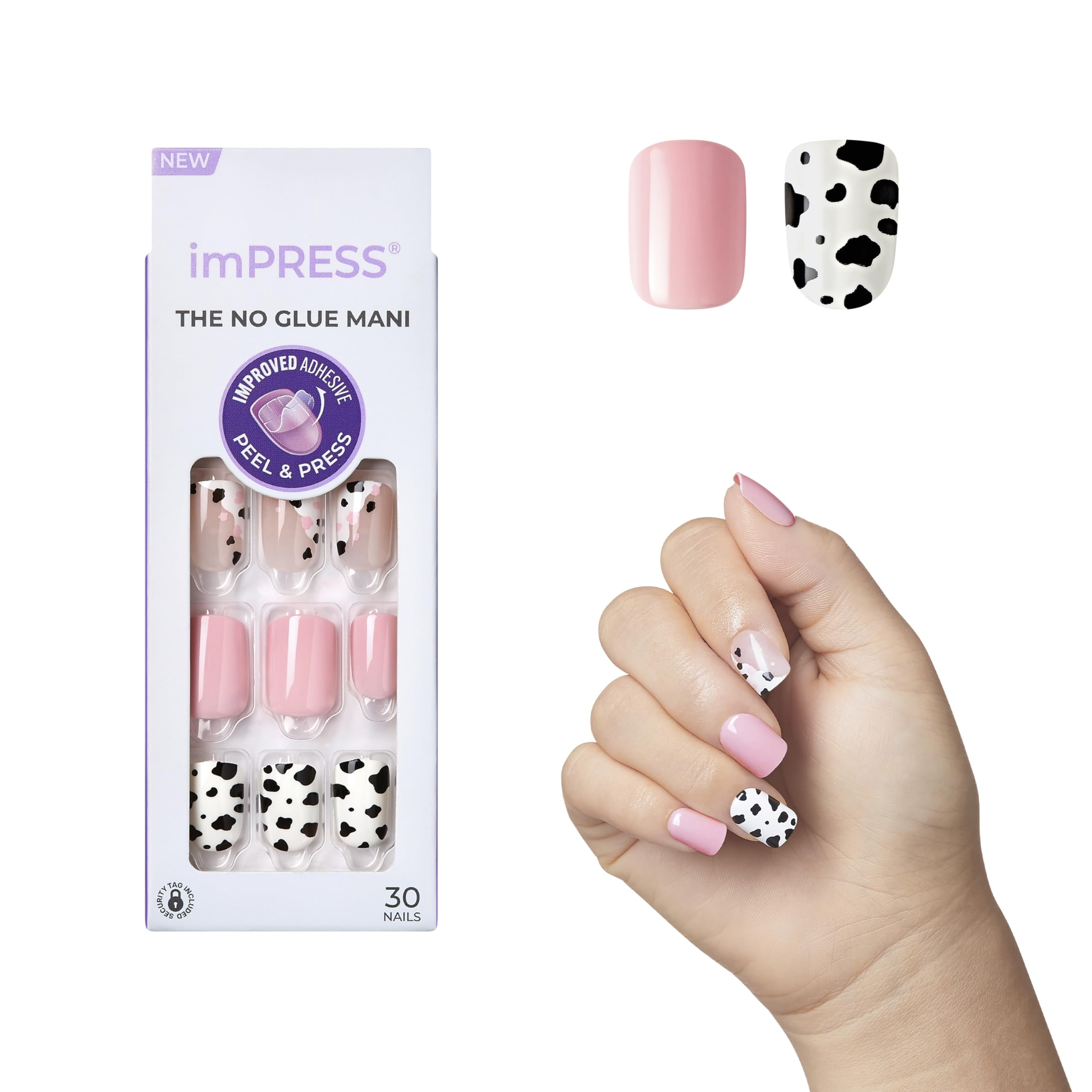 KISS imPRESS No Glue AIF9 Mani Press On Nails, Design, 'One Chance ...