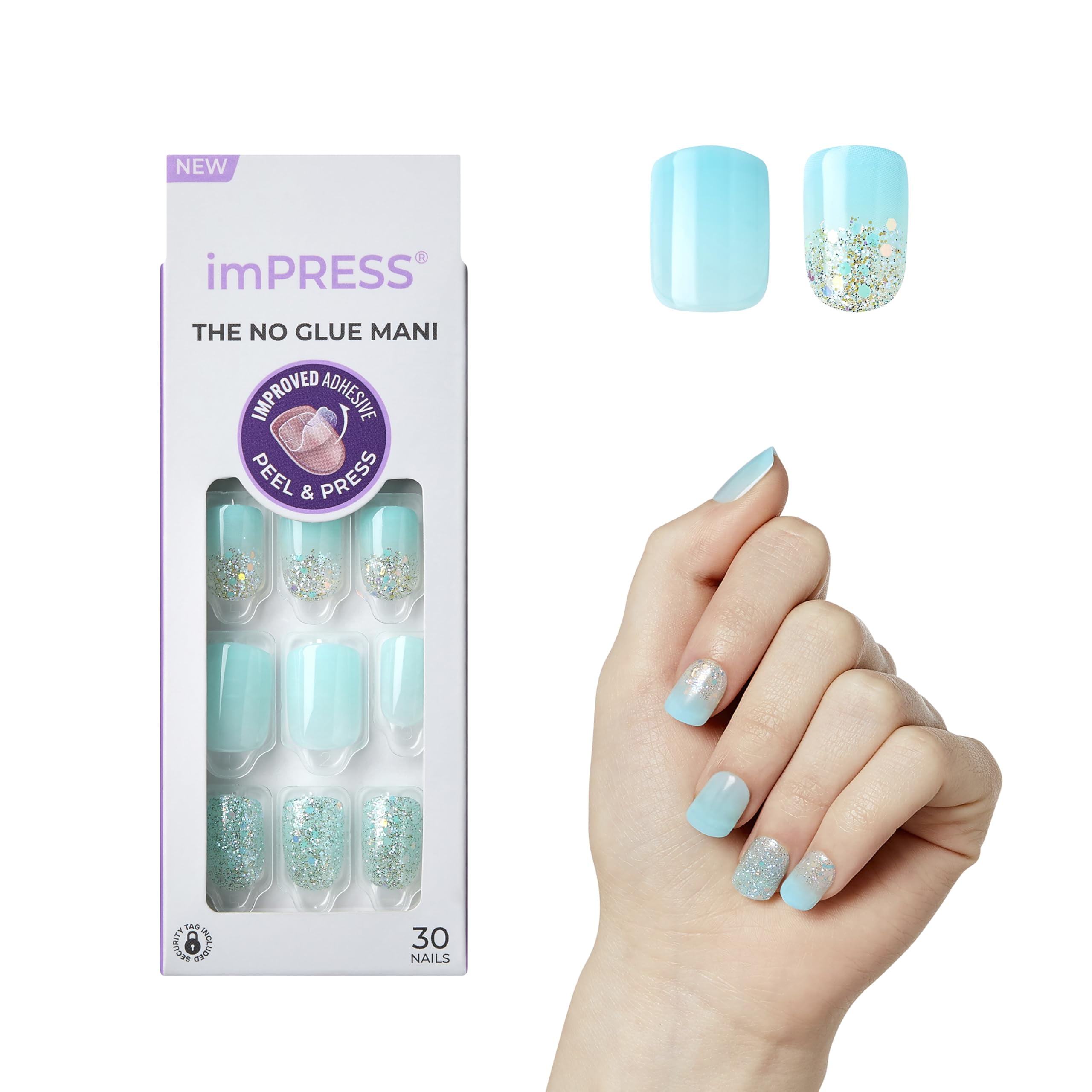 KISS imPRESS No Glue ESF27 Mani Press On Nails, Design, 'Eternity ...
