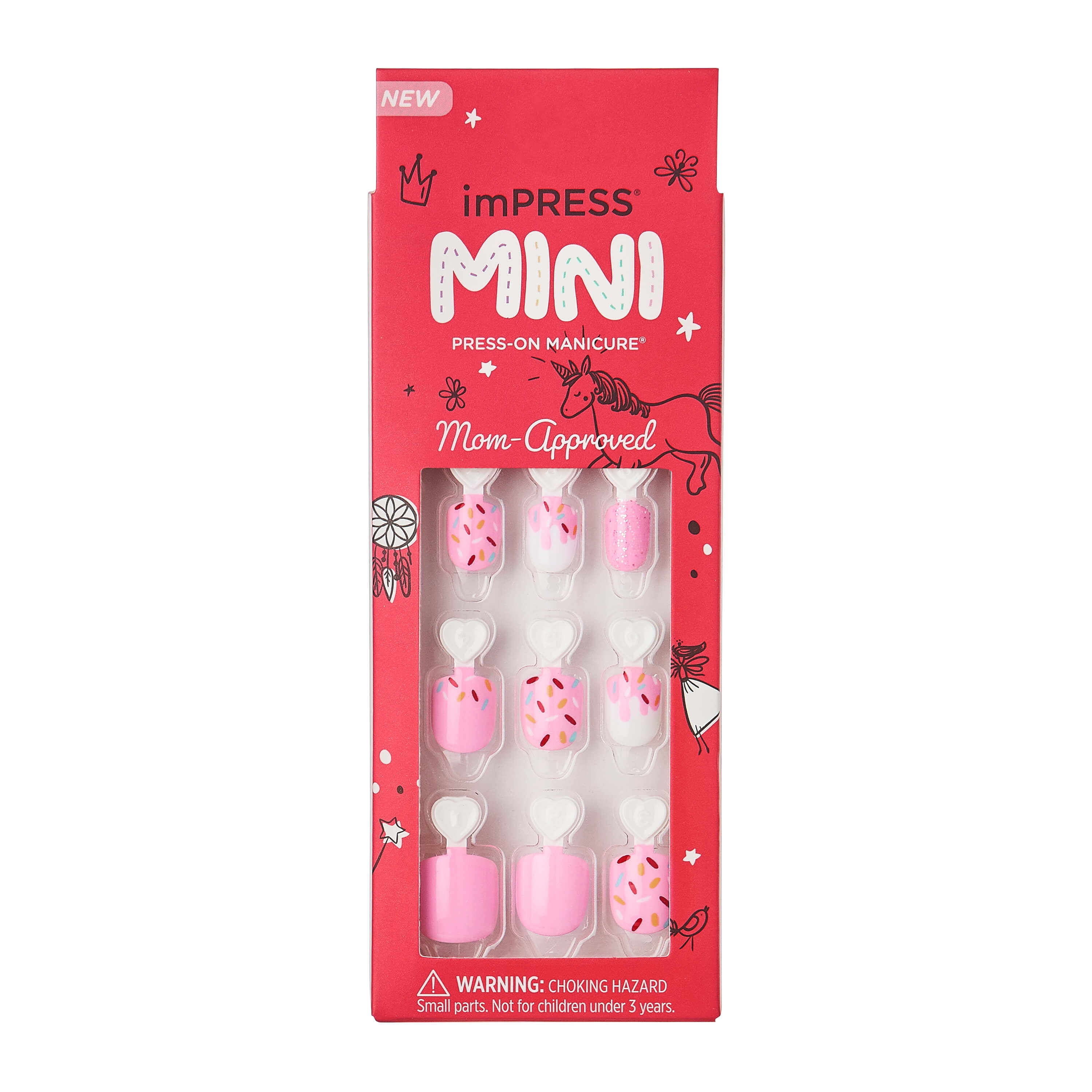 KISS imPRESS MINI Press-on Manicure for Kids, Super Duper, Short, 20 ...