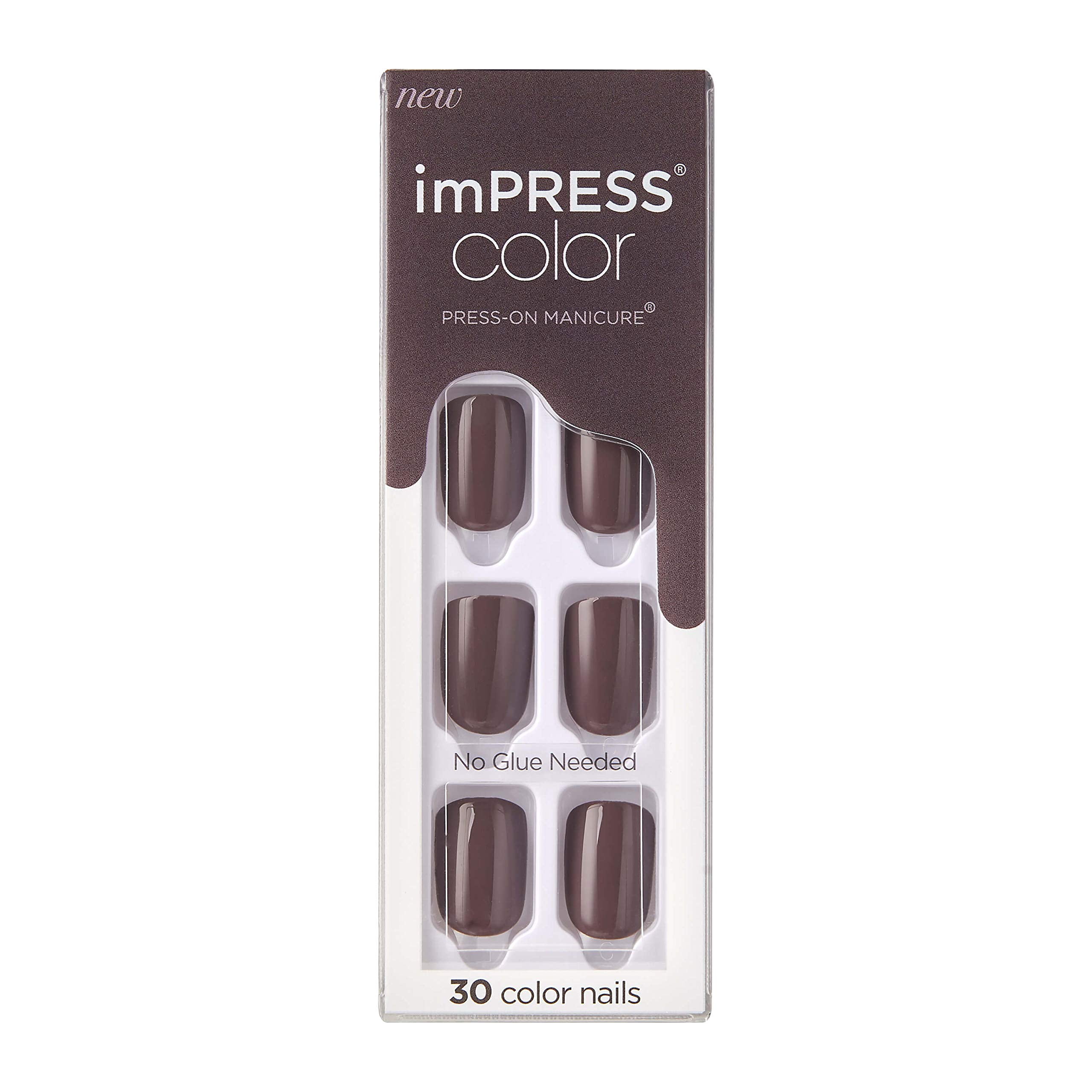KISS imPRESS No Glue Mani Press On Nails, Color, 'Try Gray', Gray ...