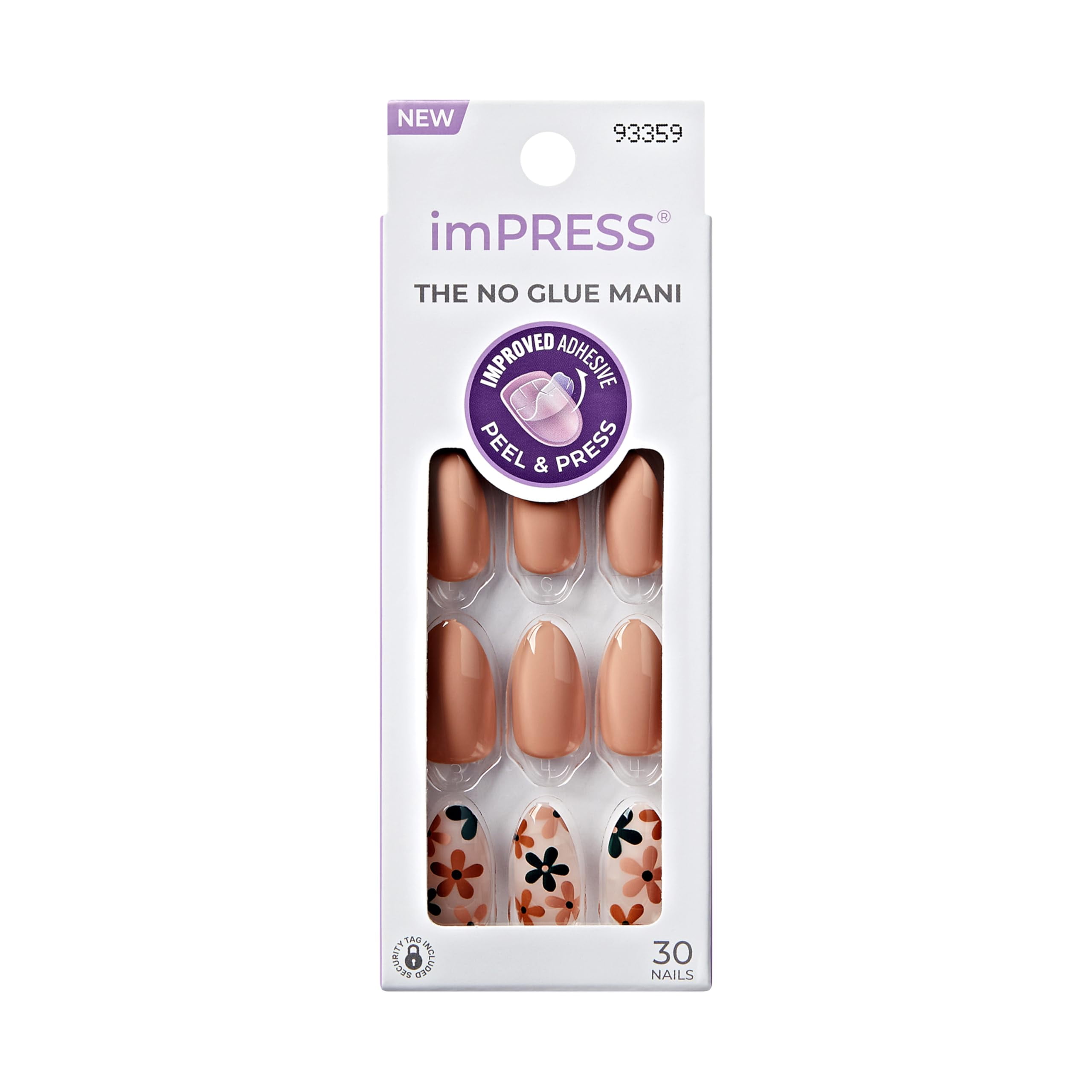 KISS imPRESS No Glue Mani Press-On Nails, Design, 'As It Was', Neutral ...