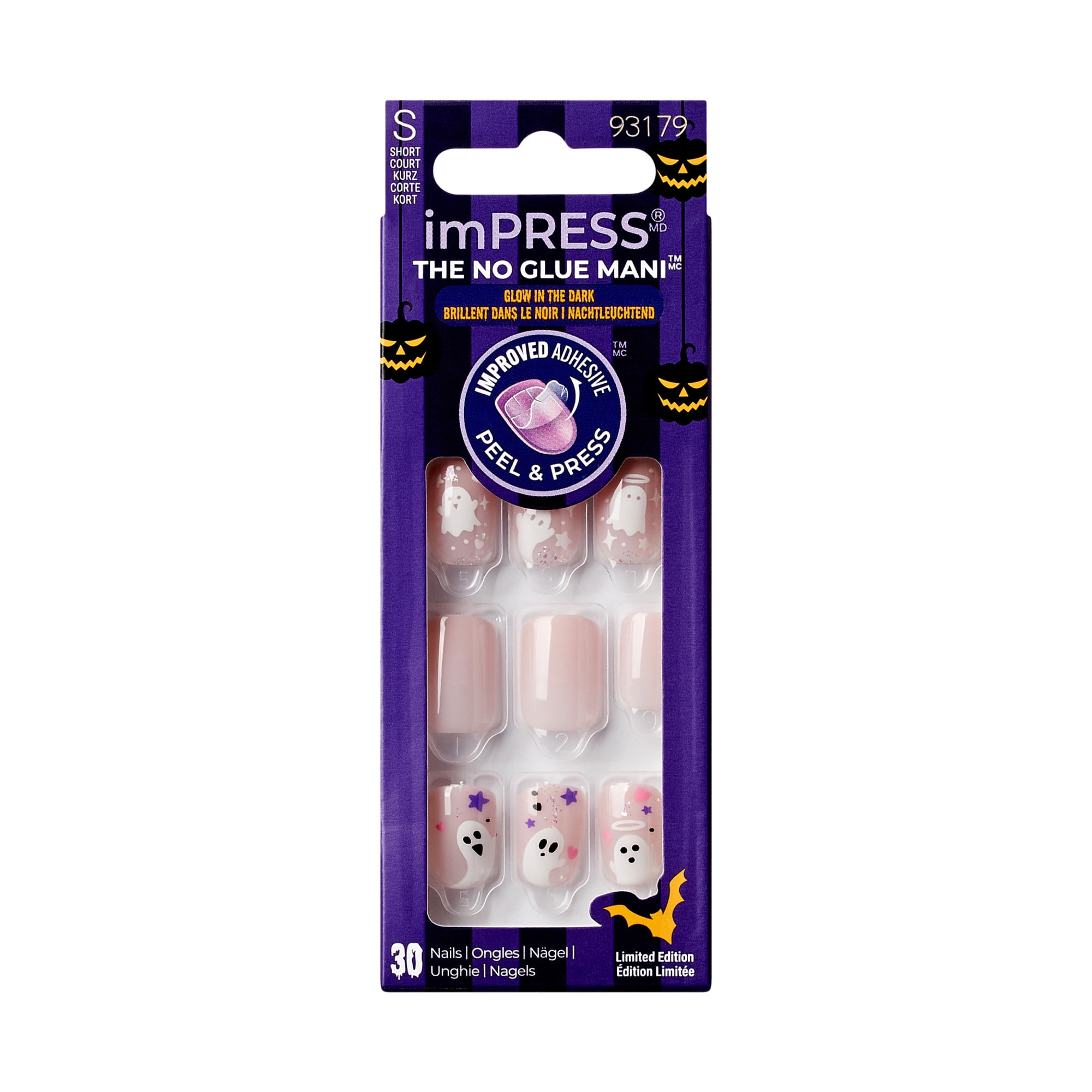 KISS imPRESS No Glue Needed Press On Nails, Design Glow in the Dark ...