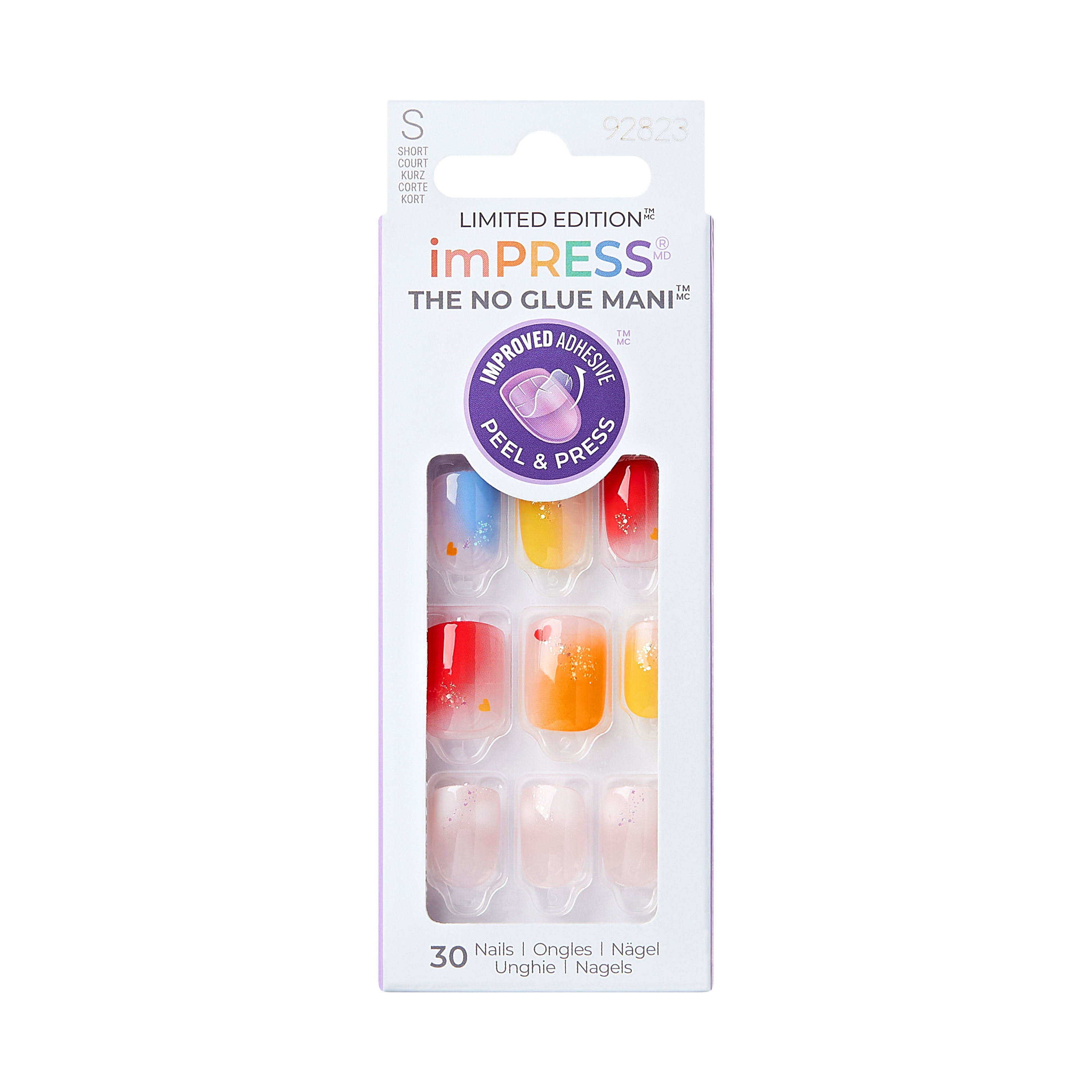 KISS imPRESS Press On Nails, Proud Ally Design, Multicolor, Short ...
