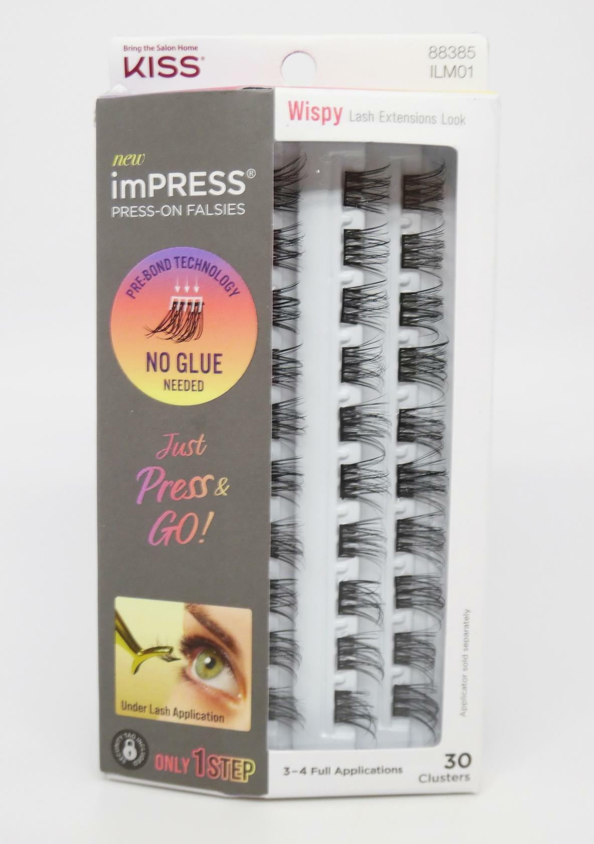 KISS imPRESS Press-On Falsies Lash Extensions 88385 ILM01 - Wispy - 30 Clusters - Walmart.com