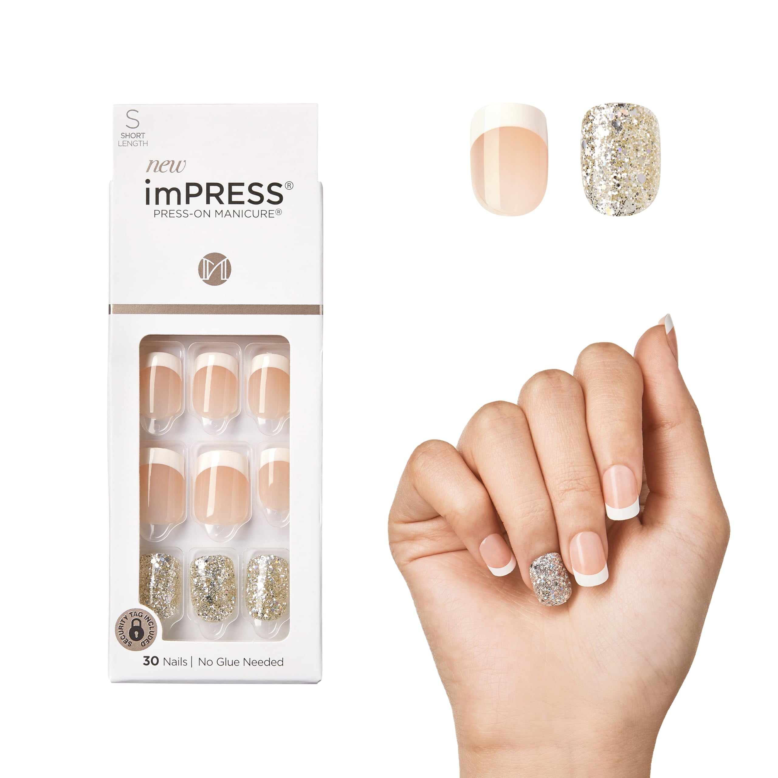 KISS imPRESS Press-On Manicure, Nail Kit, PureFit Technology, Short ...