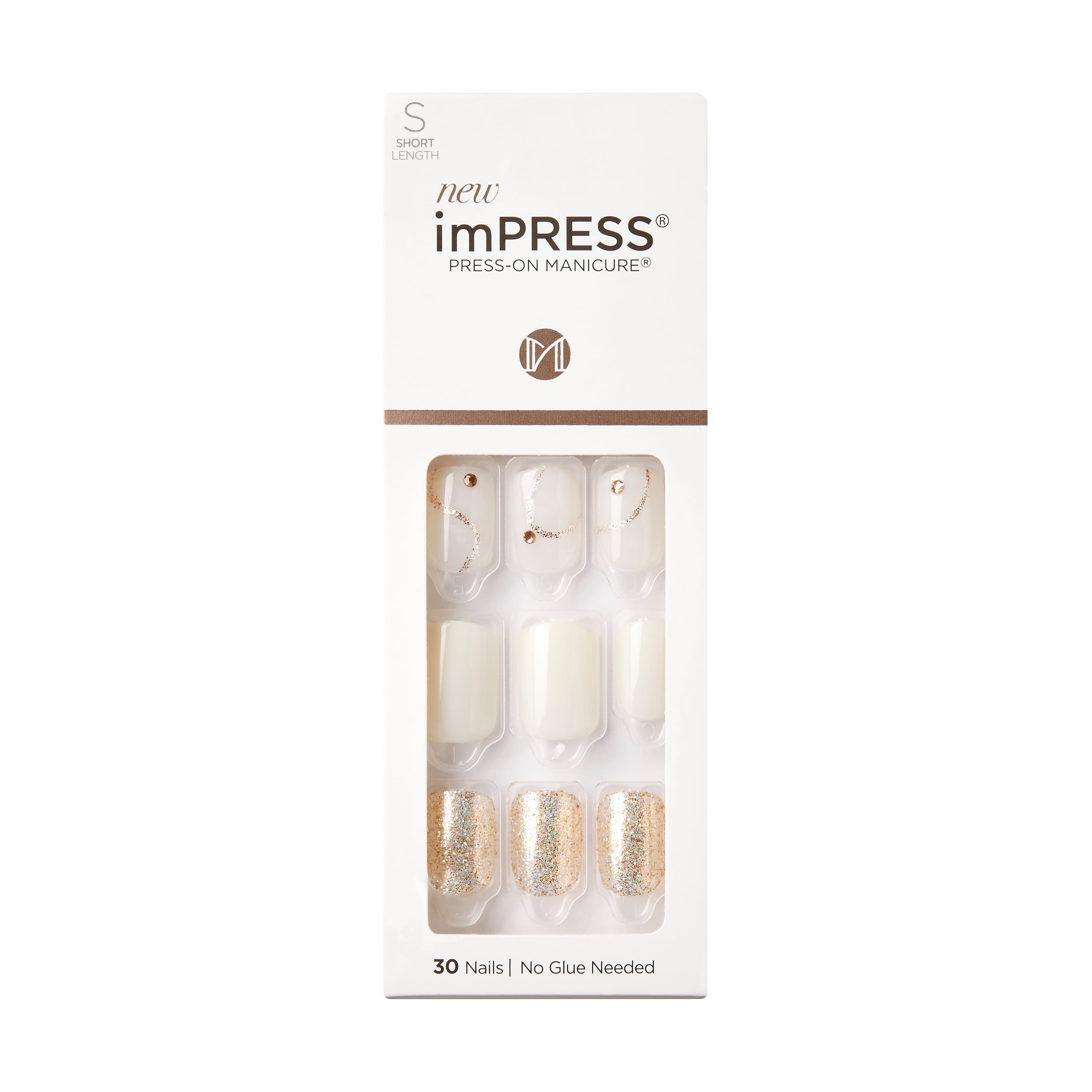 KISS imPRESS Press-On Nails, 'Shine On You', 30 Count - Walmart.com