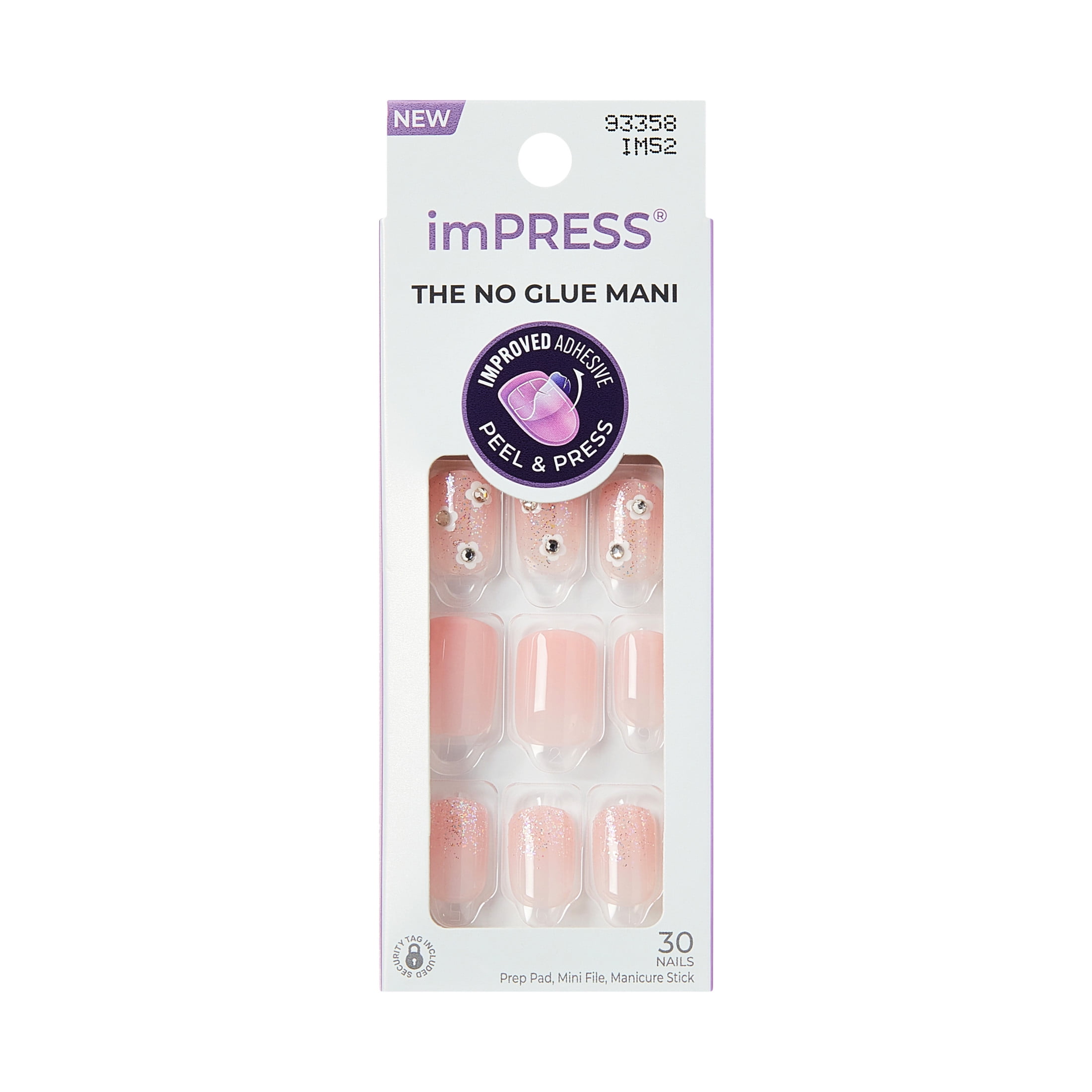 Kiss Impress Press on Nails, ‘the Beginning’, Pink, Short, Square Oval ...