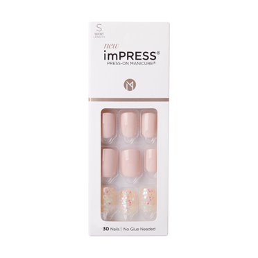imPRESS French Press-On Nails, Genuine, White, Medium Length, Coffin ...
