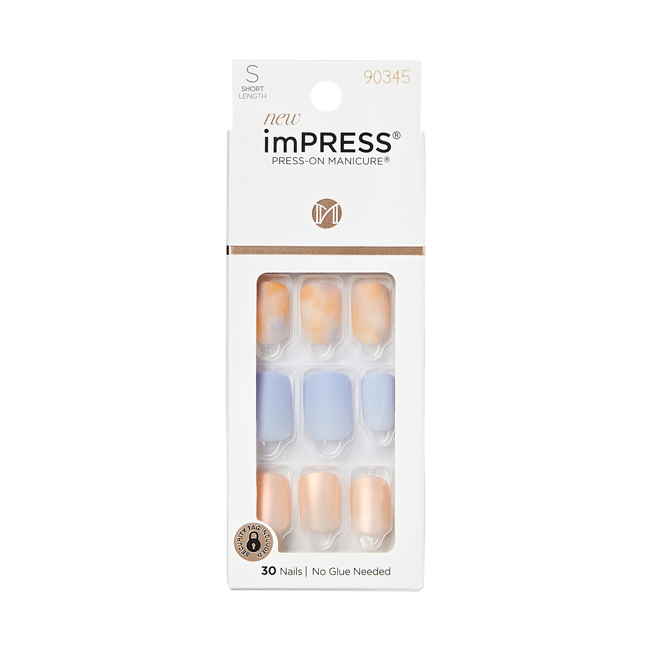 KISS imPRESS Long-Lasting Short Square Gel Press-On Nails, Matte Medium ...