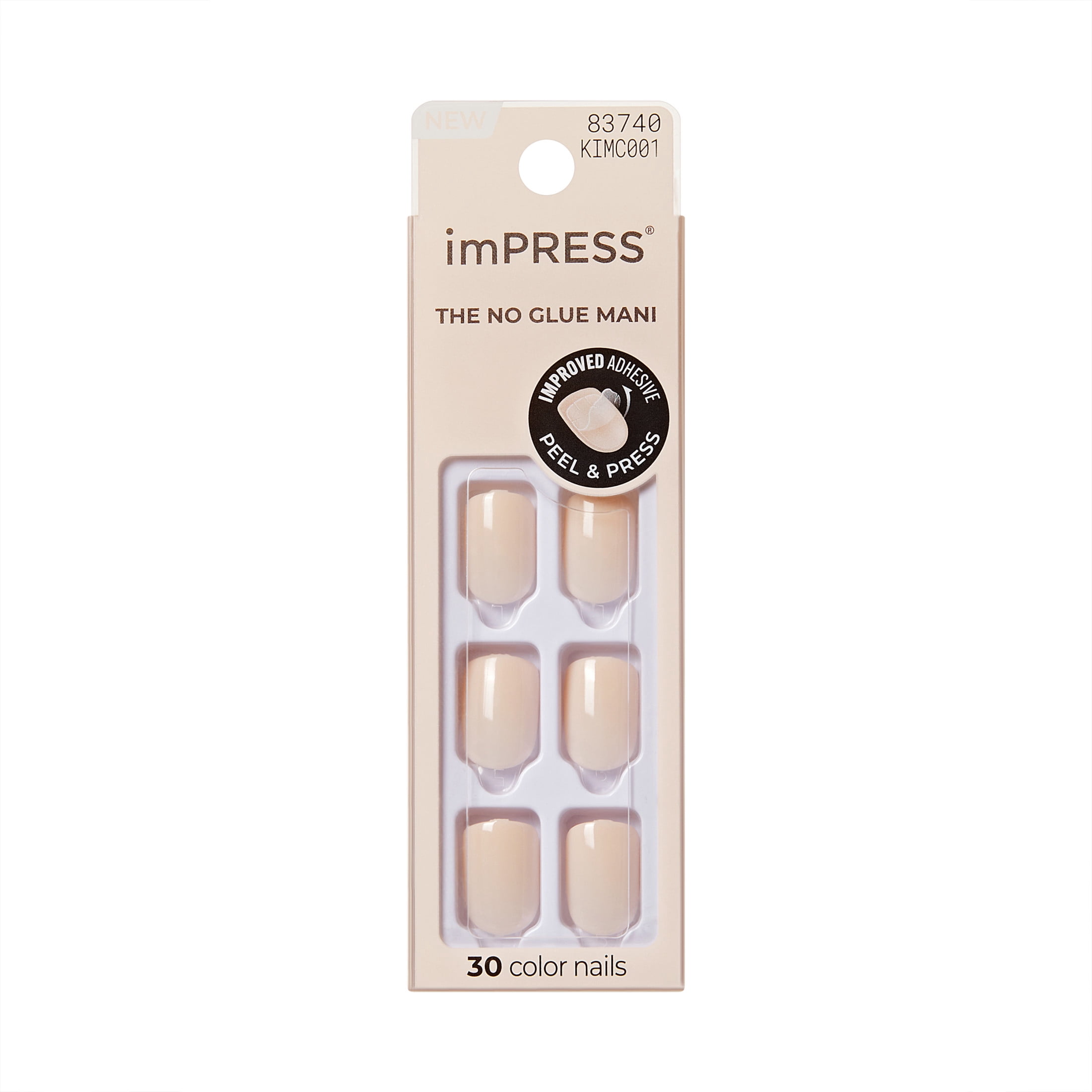 KISS imPRESS No Glue Needed Press On Nails, Color, Point Pink, Pink ...