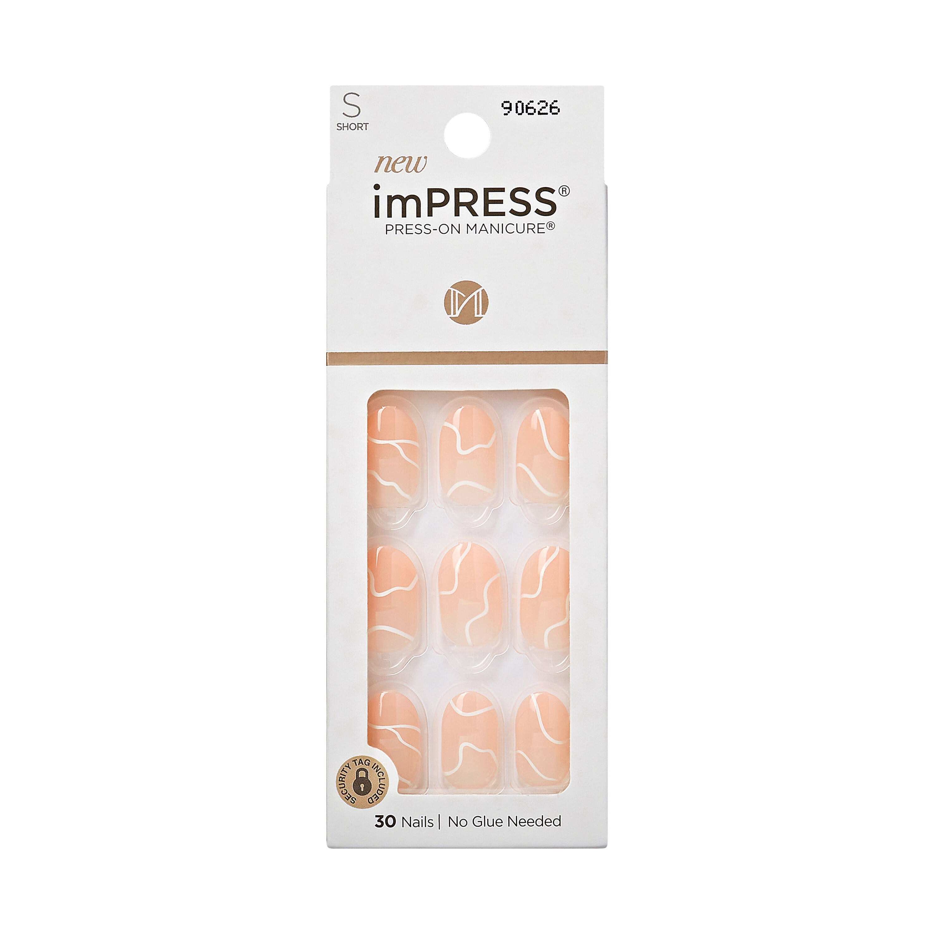 Kiss Impress Short Oval Press On Nails Neutral 30 Pieces