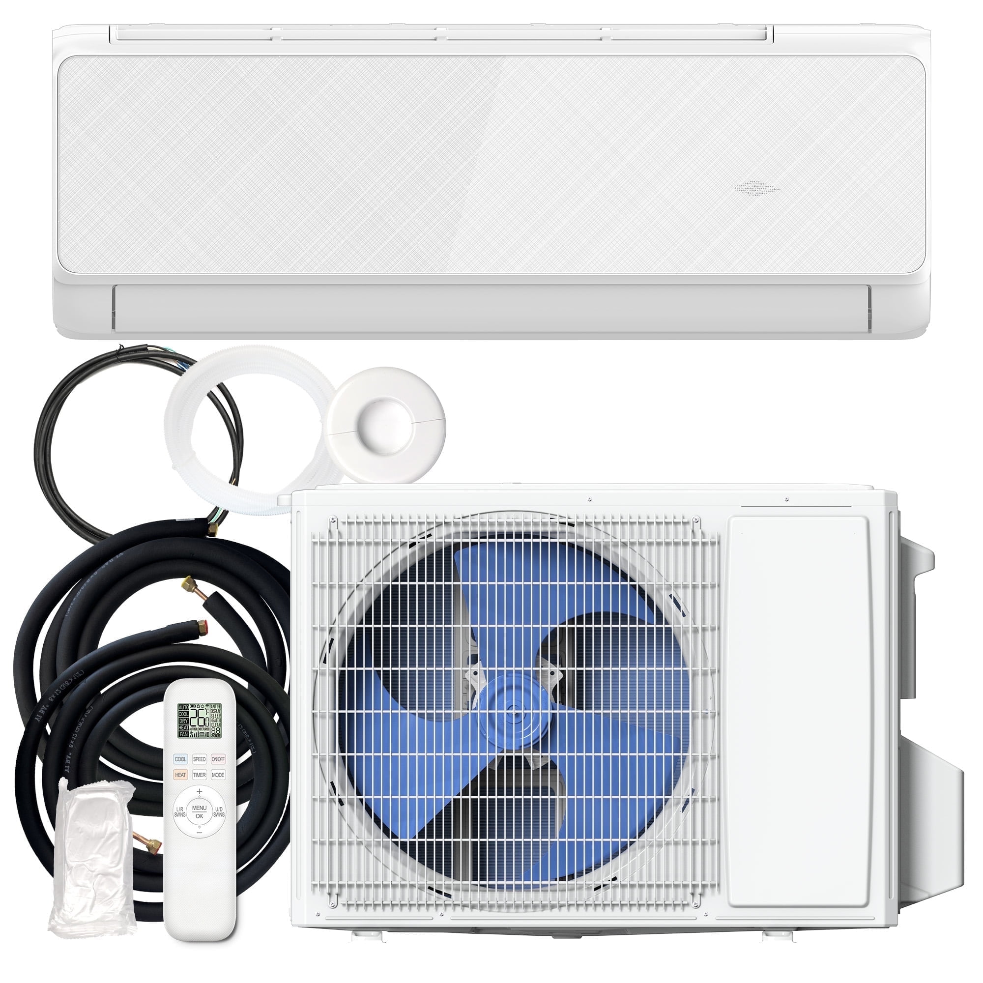 KISSAIR 12000 BTU Split Air Conditioner and heat, remove control , 22 SEER2 Energy Efficient ...