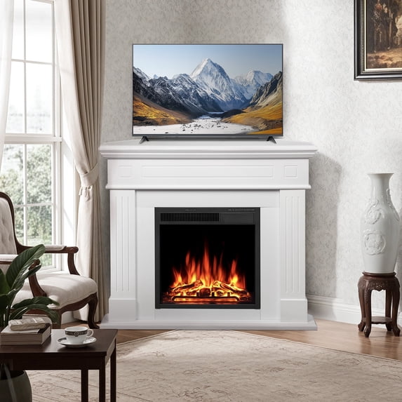 KISSAIR 44" Electric Fireplace TV Stand, Freestanding Fireplace Heater ...