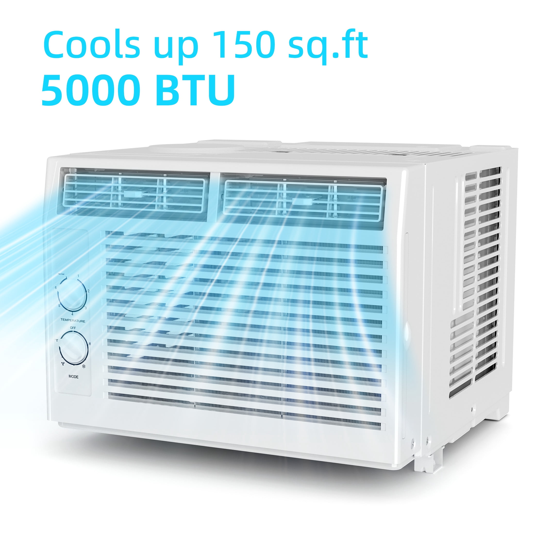 KissAir 5000BTU Window Air Conditioner for Small Rooms Cools Up to 150 ...