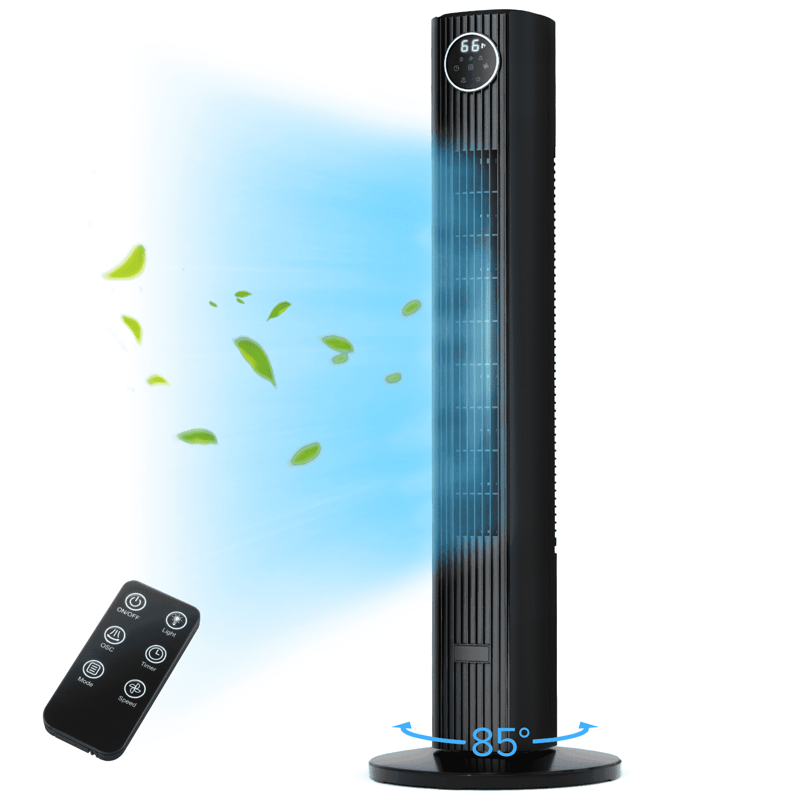 KISSAIR 59'' Oscillating Tower Fan, 3 Modes, 8 Speeds, 24H Timer, LED ...