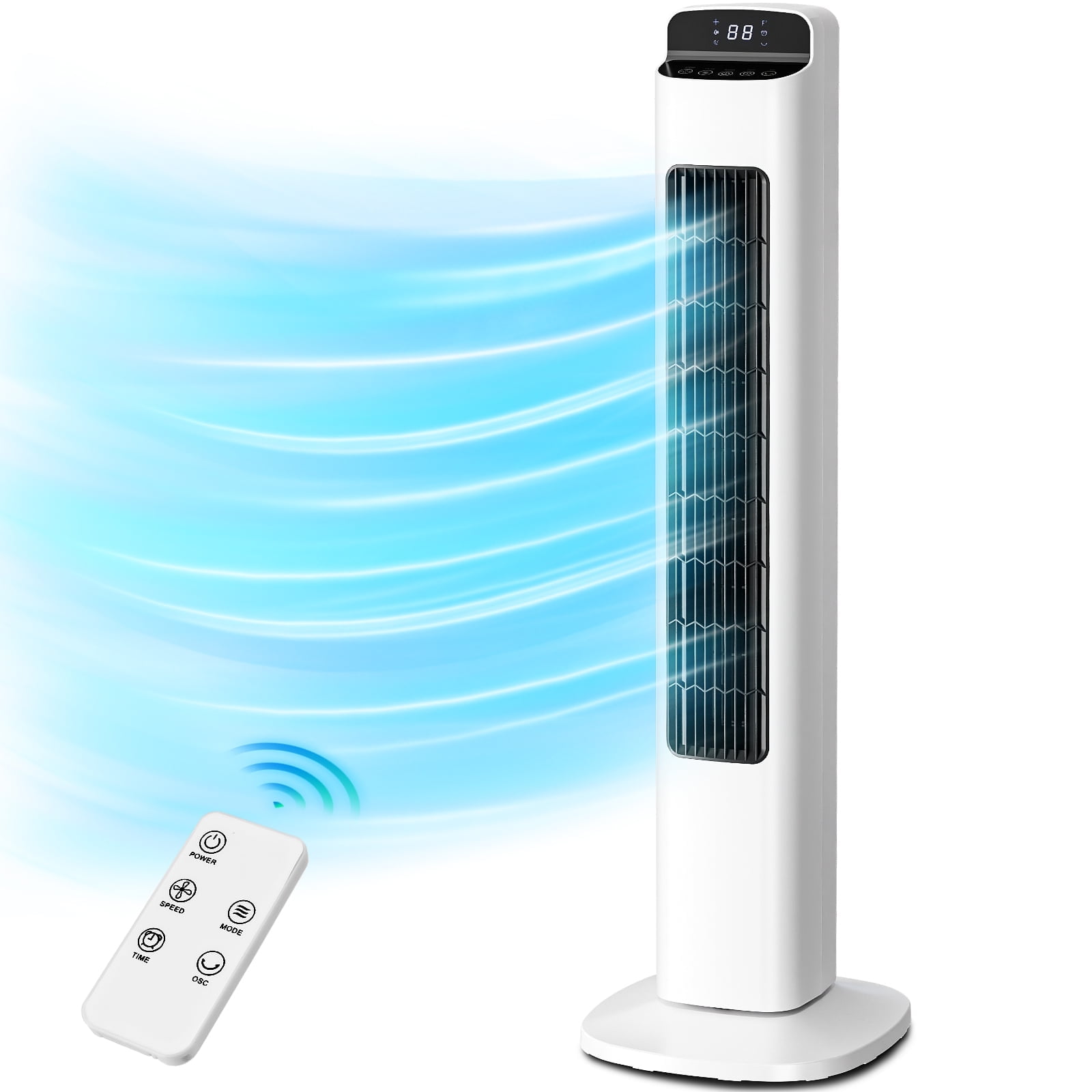 KISSAIR 59 Inch Tower Fan, Oscillating, Quiet, 3 Modes, 8 Speeds ...