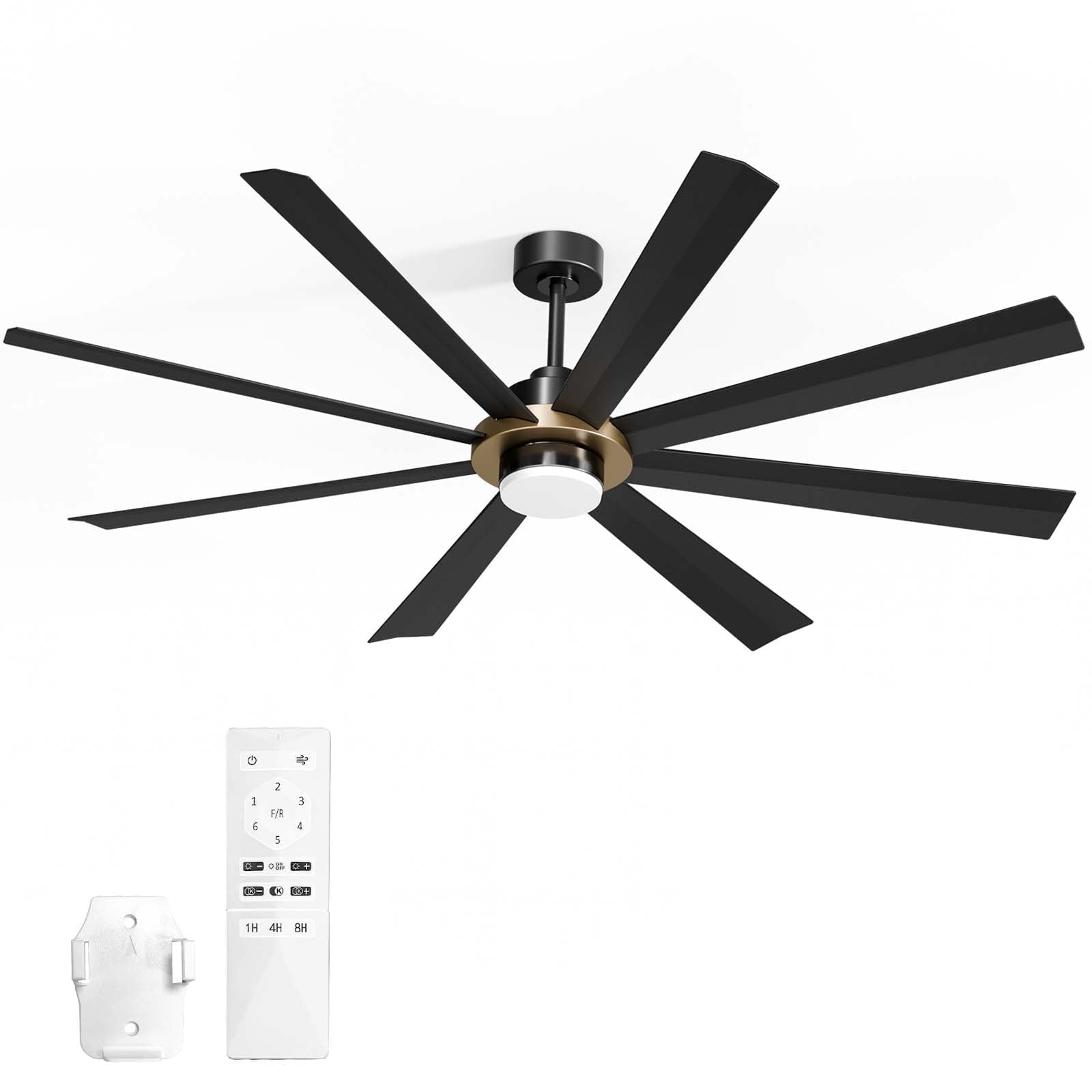 KISSAIR 60" Smart Flush Mount Ceiling Fan with Light - Remote Control ...