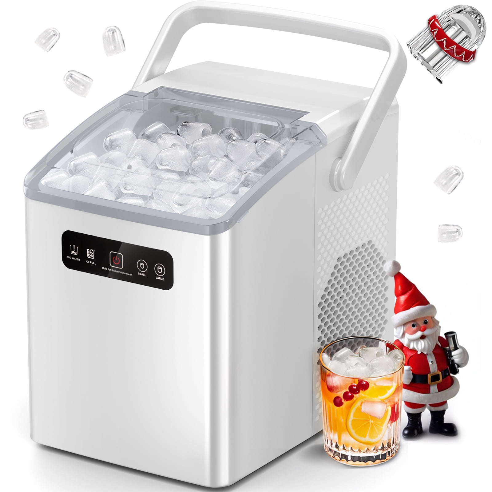 KISSAIR Countertop Ice Maker, Portable Ice Machine with Self-Cleaning ...