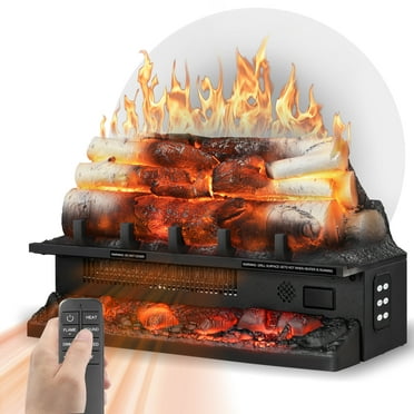 TURBRO Eternal Flame Infrared Electric Fireplace Logs, 23" Remote ...