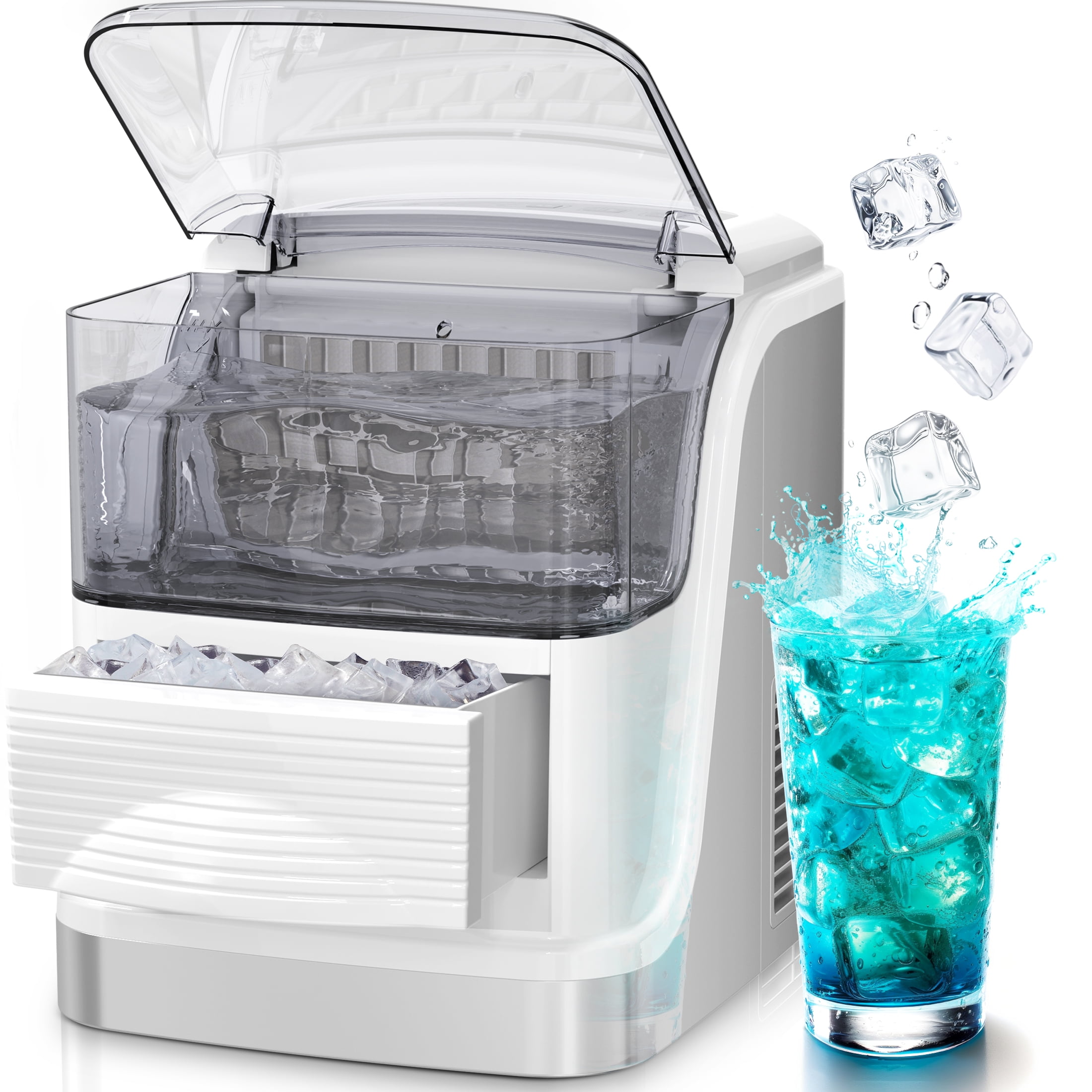 KISSAIR Automatic Countertop Ice Maker, 26Lbs/24Hrs, Self-Cleaning, 9 ...