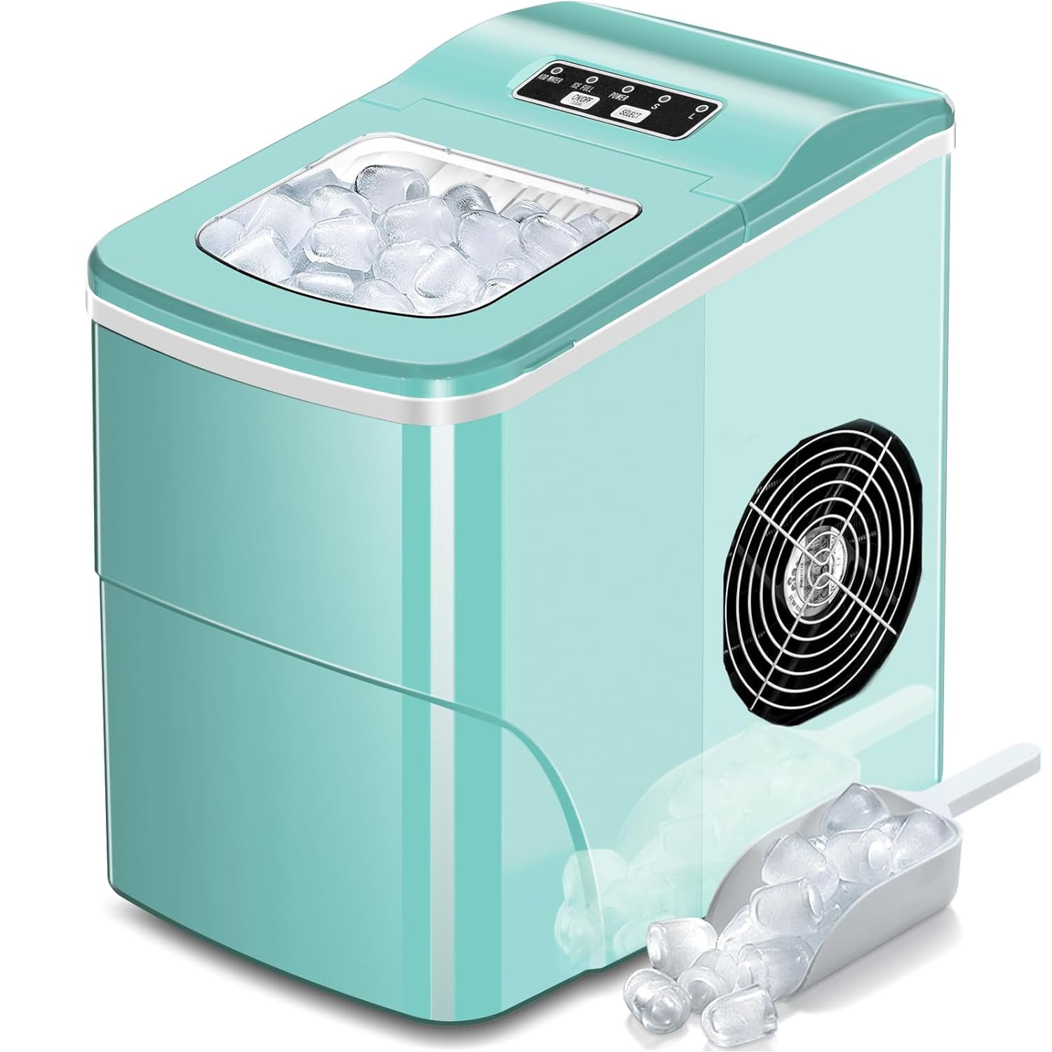 Moifoi Ice Makers Countertop, Self-Cleaning Ice Machine 9 Cubes Ready ...