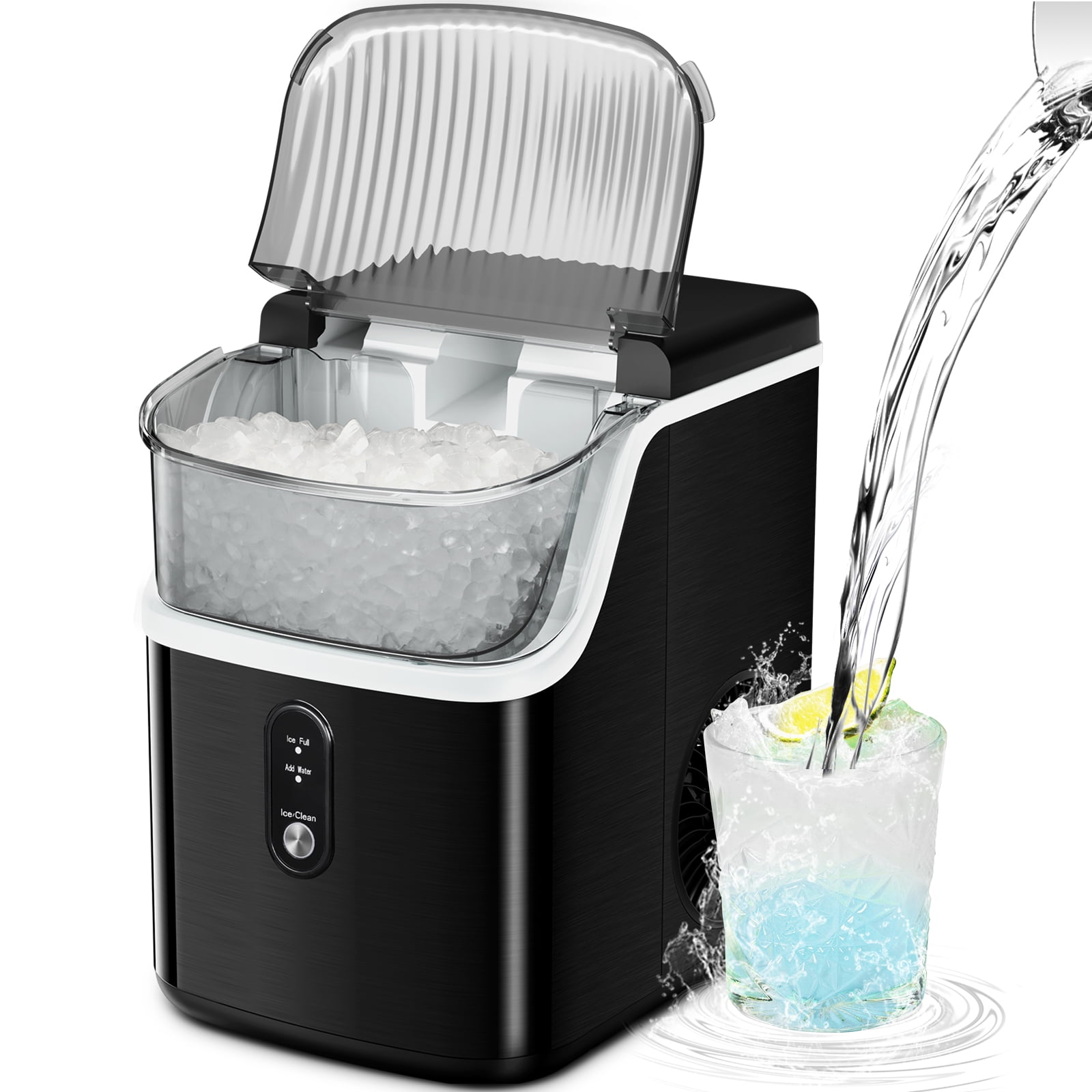 KISSAIR Nugget Ice Maker Countertop, 33lbs/24H with Self-Cleaning ...