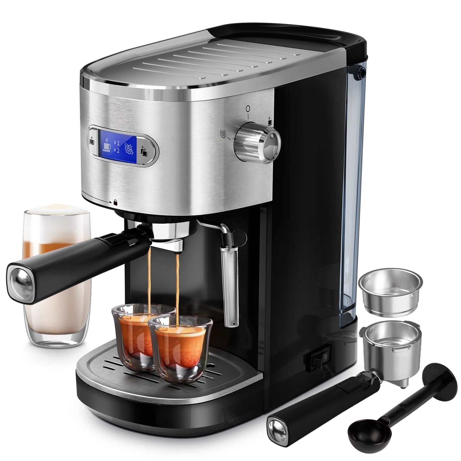LHRIVER Semi-Automatic Coffee Machine, 20BAR High-Pressure Extraction ...