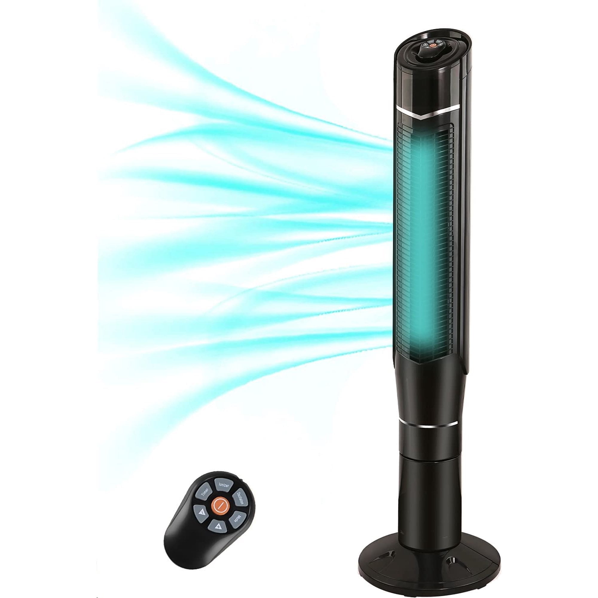KISSAIR Bladeless Tower Fan with Oscillation, Ionizer, Remote Control ...