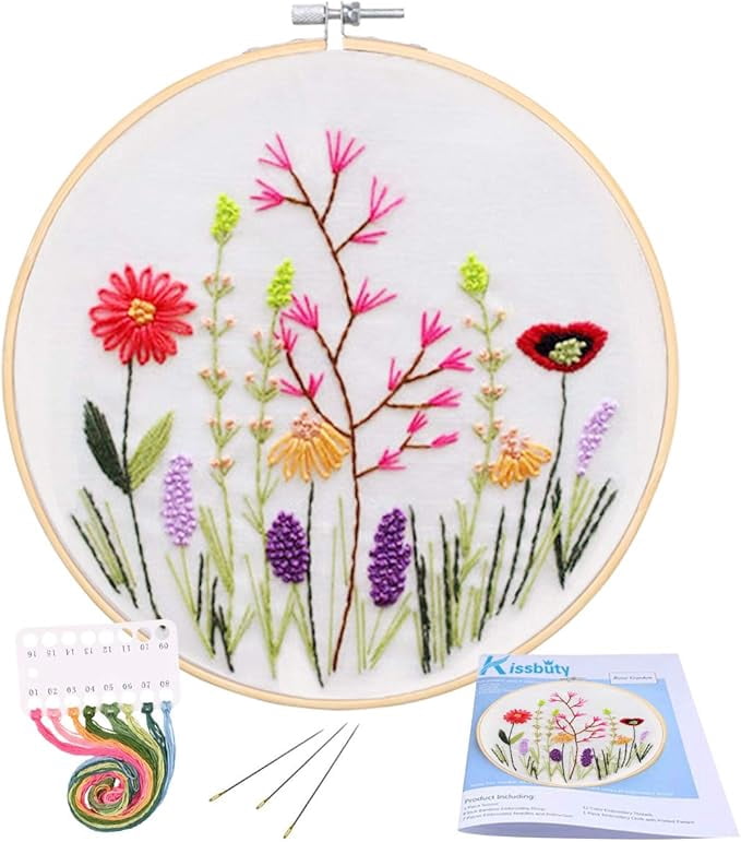 KISSBUTY Full Range of Embroidery Starter Kit with Pattern, Cross ...