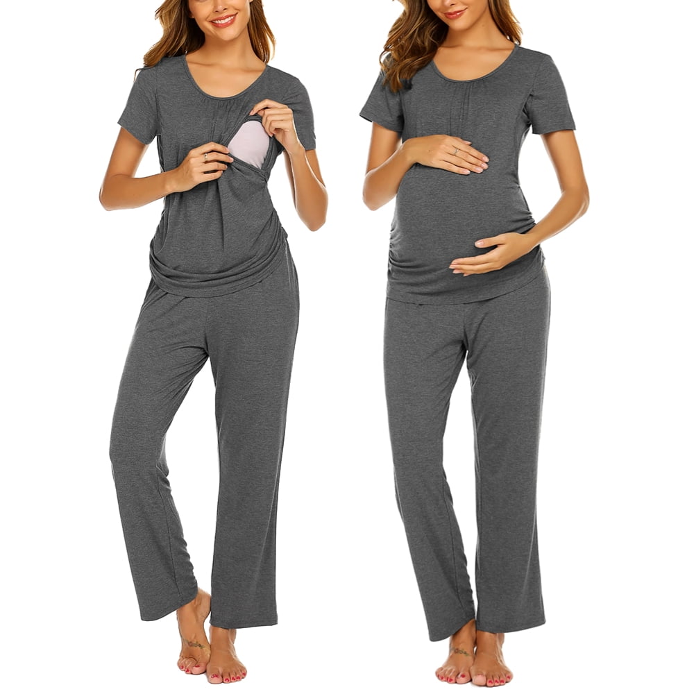 Kissgal Womens Maternity Nursing Pajama Sets Postpartum Sleepwear For