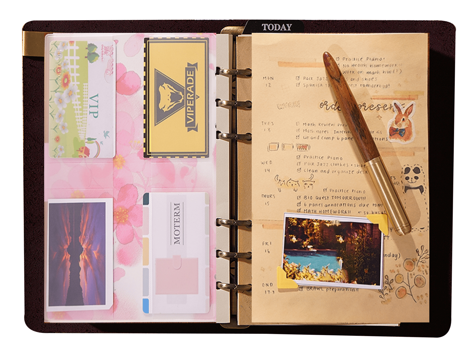 KISSKI·H Olvido Leather A5 Travelers Notebook with Wrap Strap, 6 Ring ...