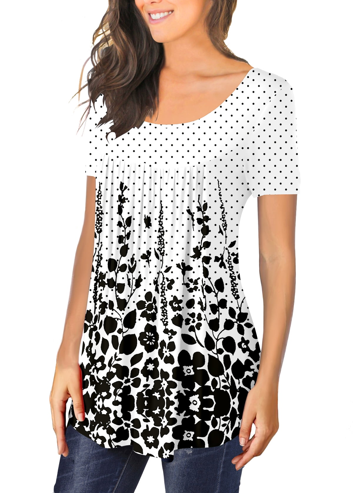 KISSMODA U Neck Women T Shirts Short Sleeve Loose Summer Tops Dressy ...