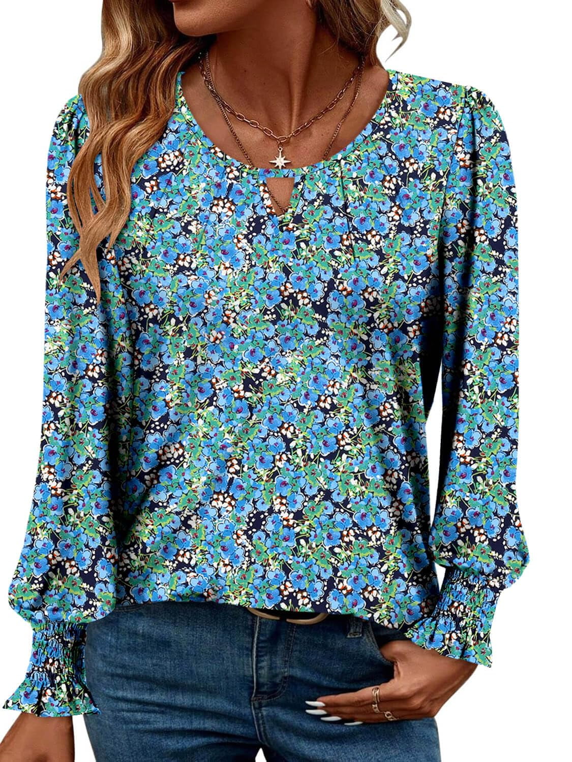 KISSMODA Women's Casual Crewneck Flowy Ruffle Tunic Tops - Walmart.com