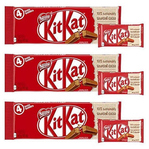 KIT KAT 4 Finger Milk Chocolate Multipack 4x45g, 3-Pack {Imported from ...