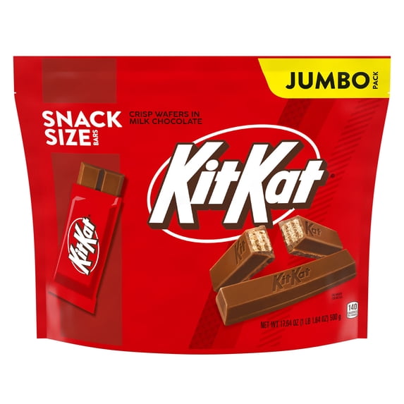 Kit Kat Milk Chocolate Wafer Snack Size Candy, Jumbo Pack 17.64 oz ...