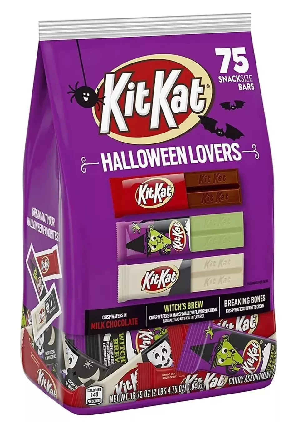 KIT KAT Halloween Lovers, Milk Chocolate & Crème, Snack Size Wafers, 36 ...