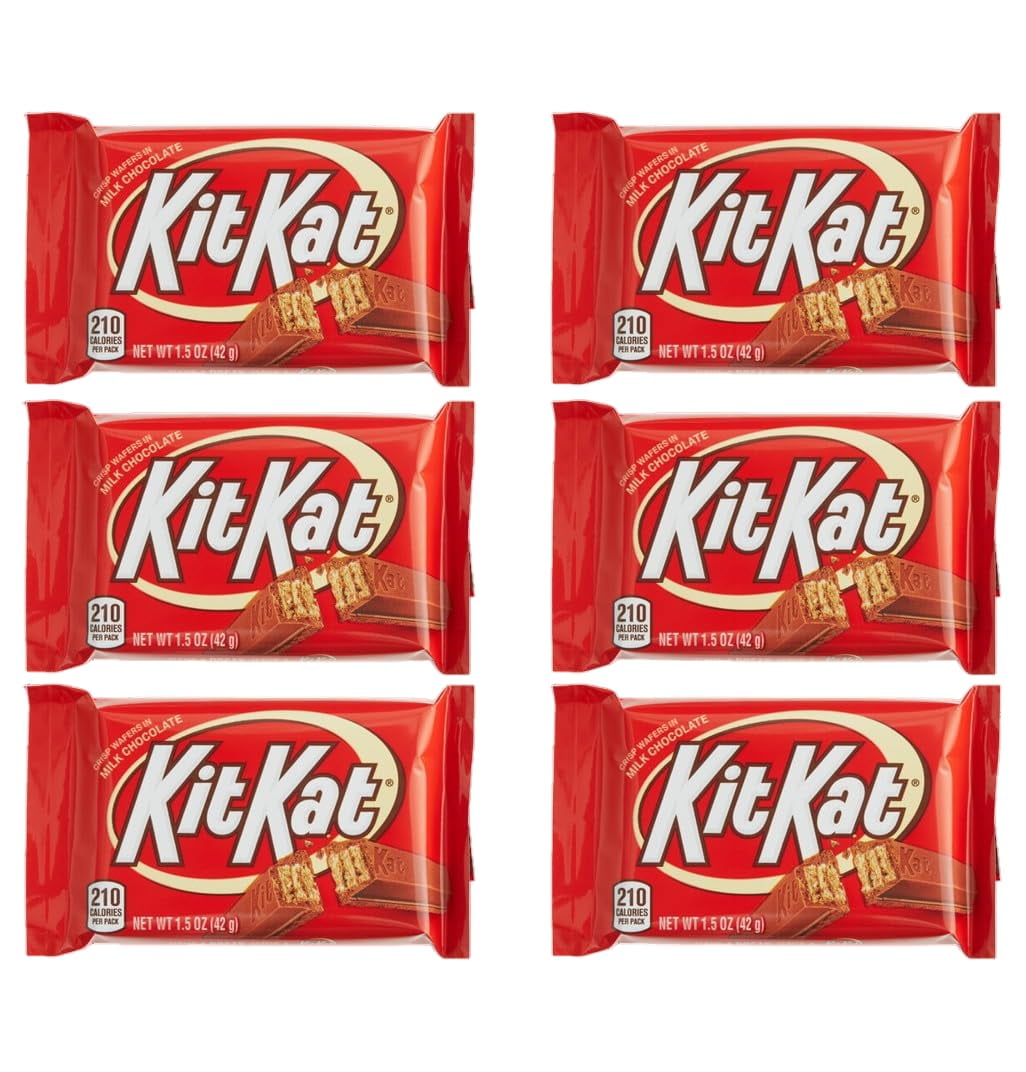KIT KAT Milk Chocolate Wafer Candy Bars, 1.5 oz (6 Count) - Walmart.com