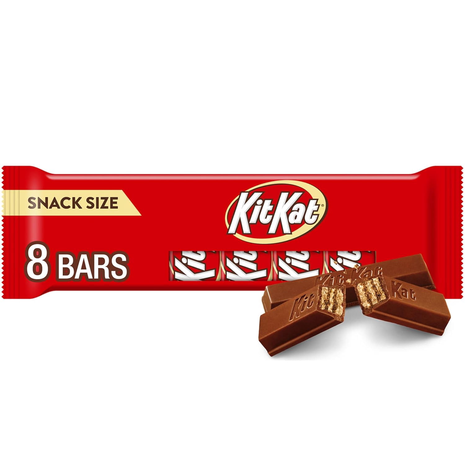 KIT KAT Milk Chocolate Wafer Snack Size, Candy Bars, 0.49 oz (8 Count ...