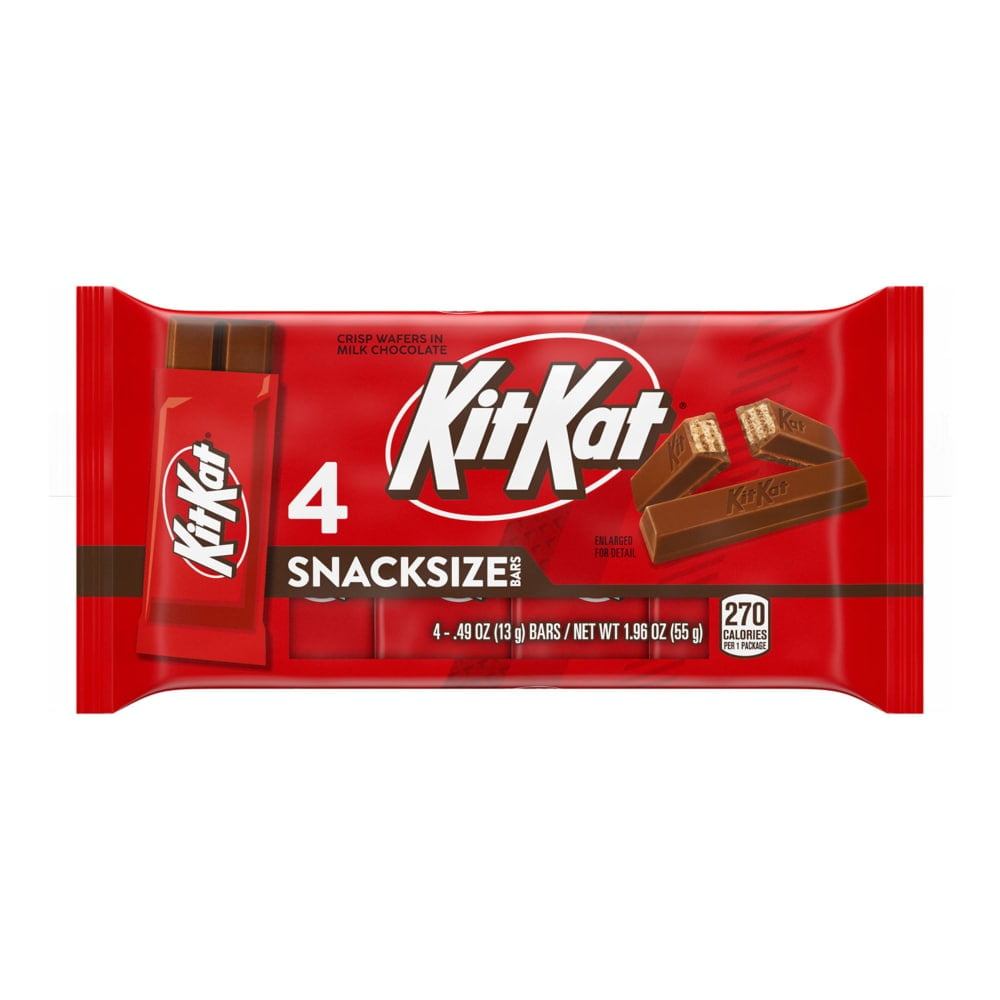KIT KAT Milk Chocolate Wafer Snack Size Candy Bars - .49 oz - Walmart.com